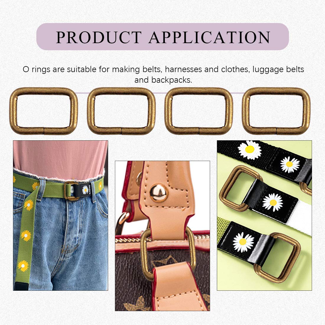 Snapklik.com : Swpeet 60Pcs 1/2 Inch - 13mm Bronze Metal Rectangle Ring ...