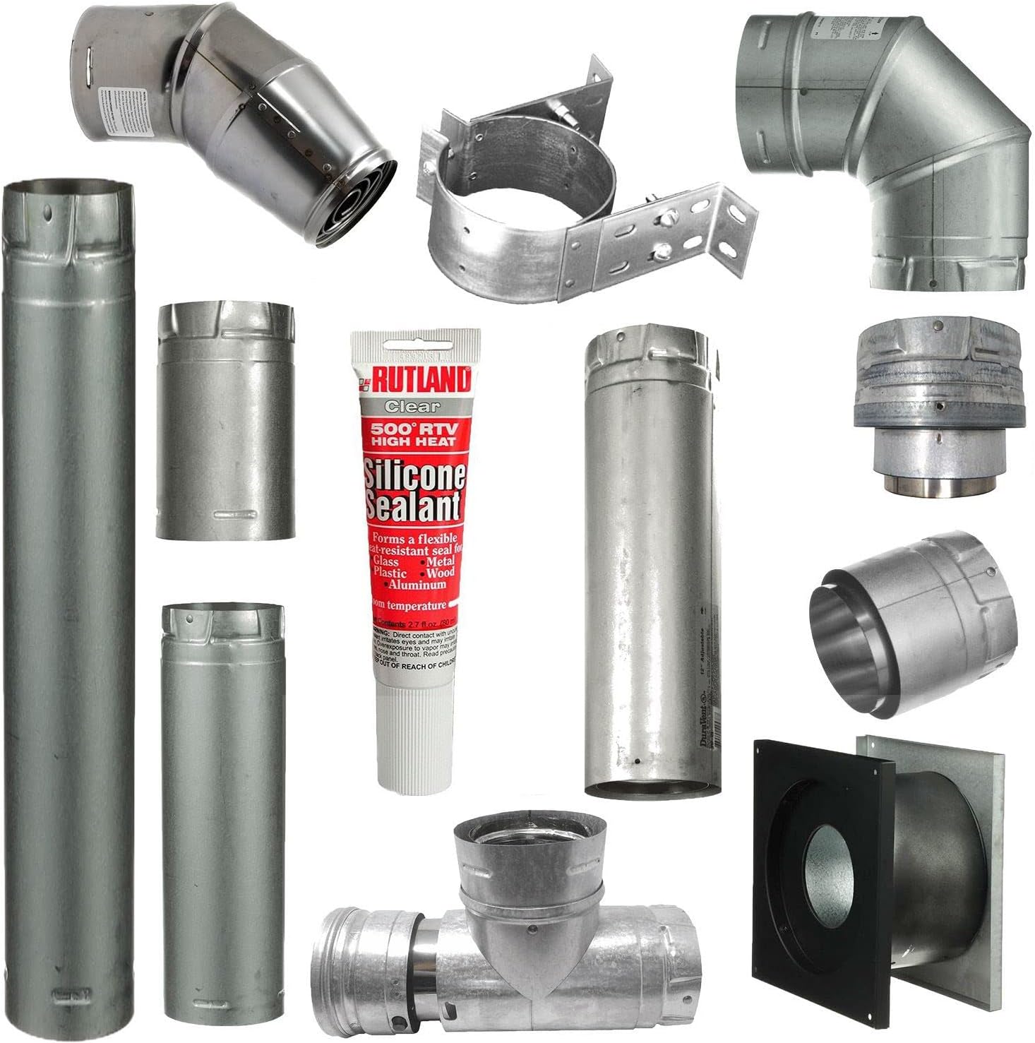 Amazon.com: 4" Pellet Stove Vent Pipe Kit For Horizontal Installs With ...