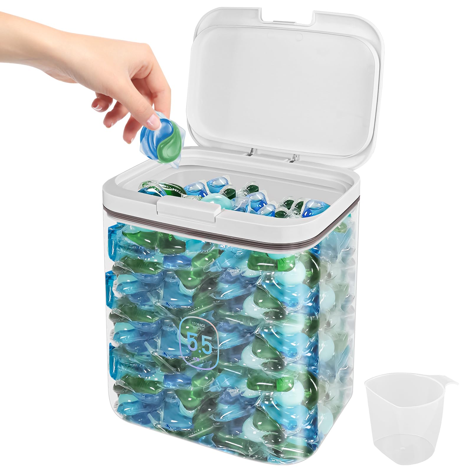 Amazon.com: Laundry Pods Container, 194 Oz Laundry Room Organization ...