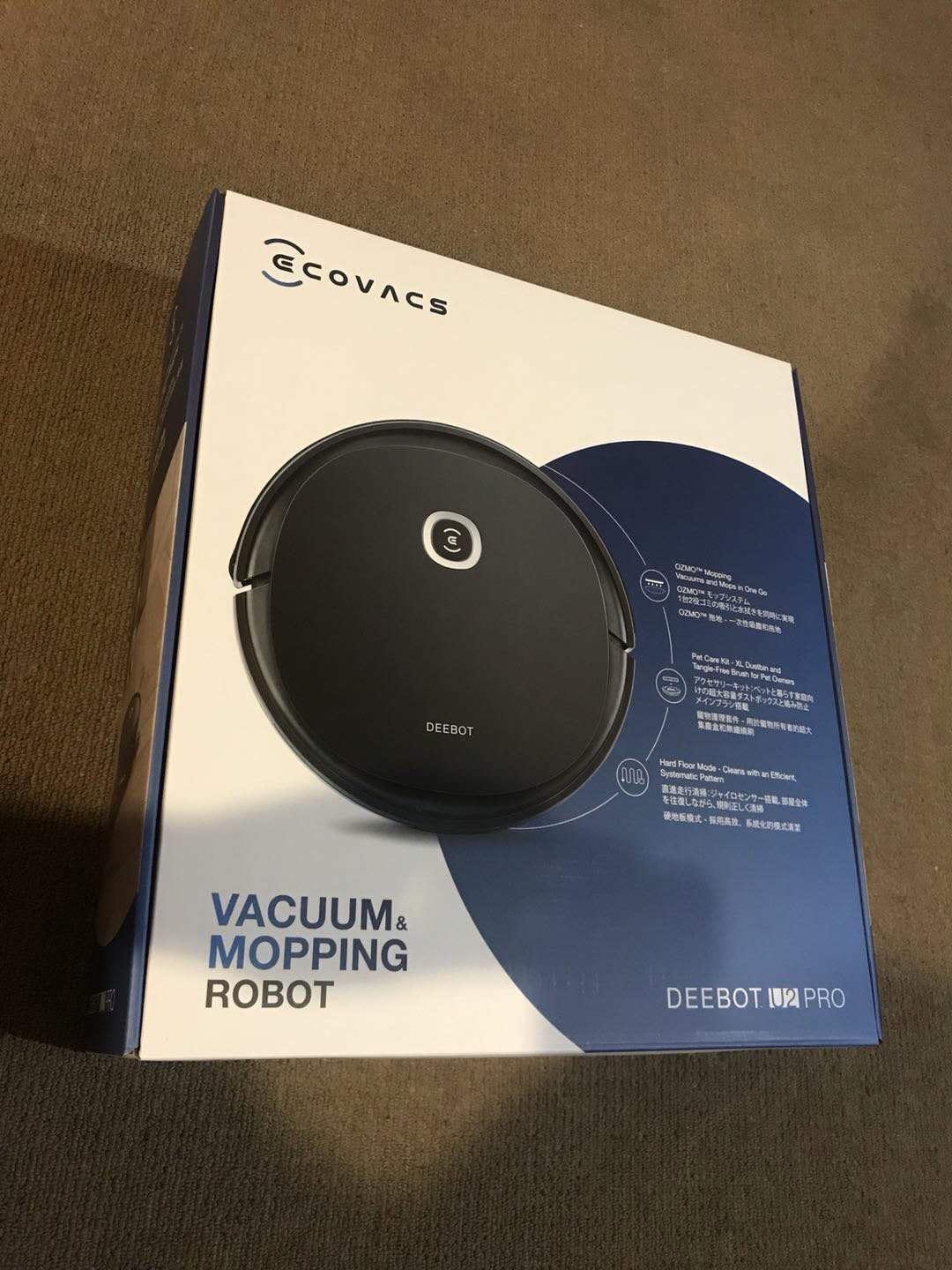 ECOVACS DEEBOT U2 Pro 2 in 1 Smart Robotic Vacuum Cleaner,800ML dust ...