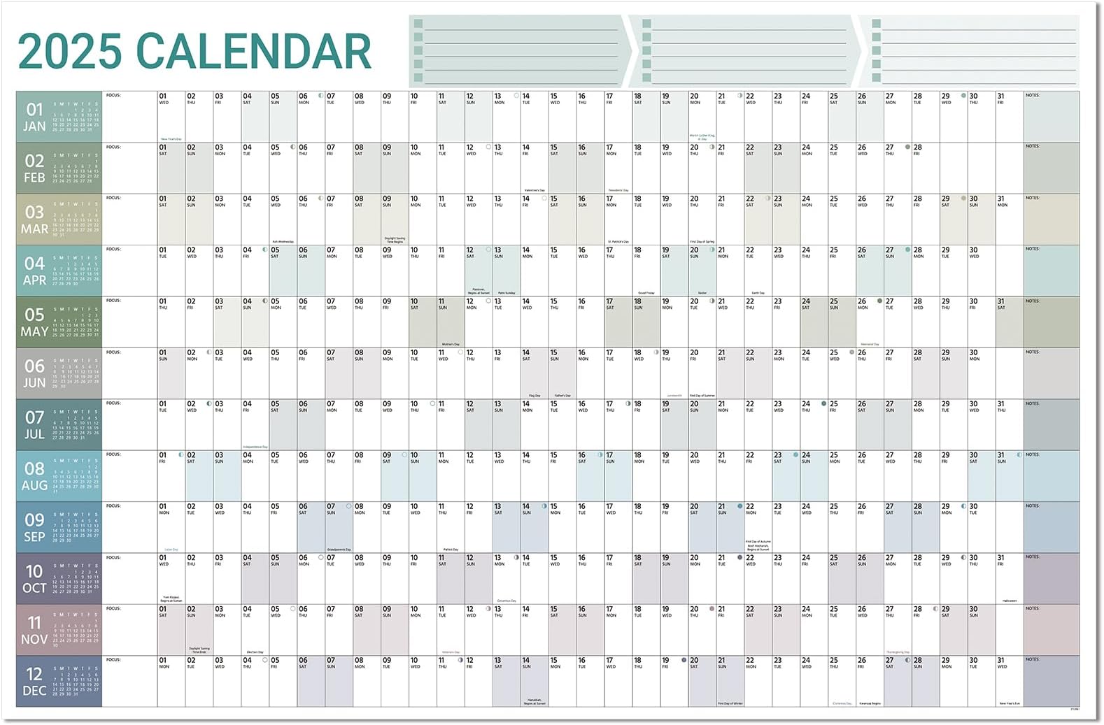 Amazon.com: 2025 Wall Calendar - Yearly Wall Calendar 2025, Jan 2025 ...