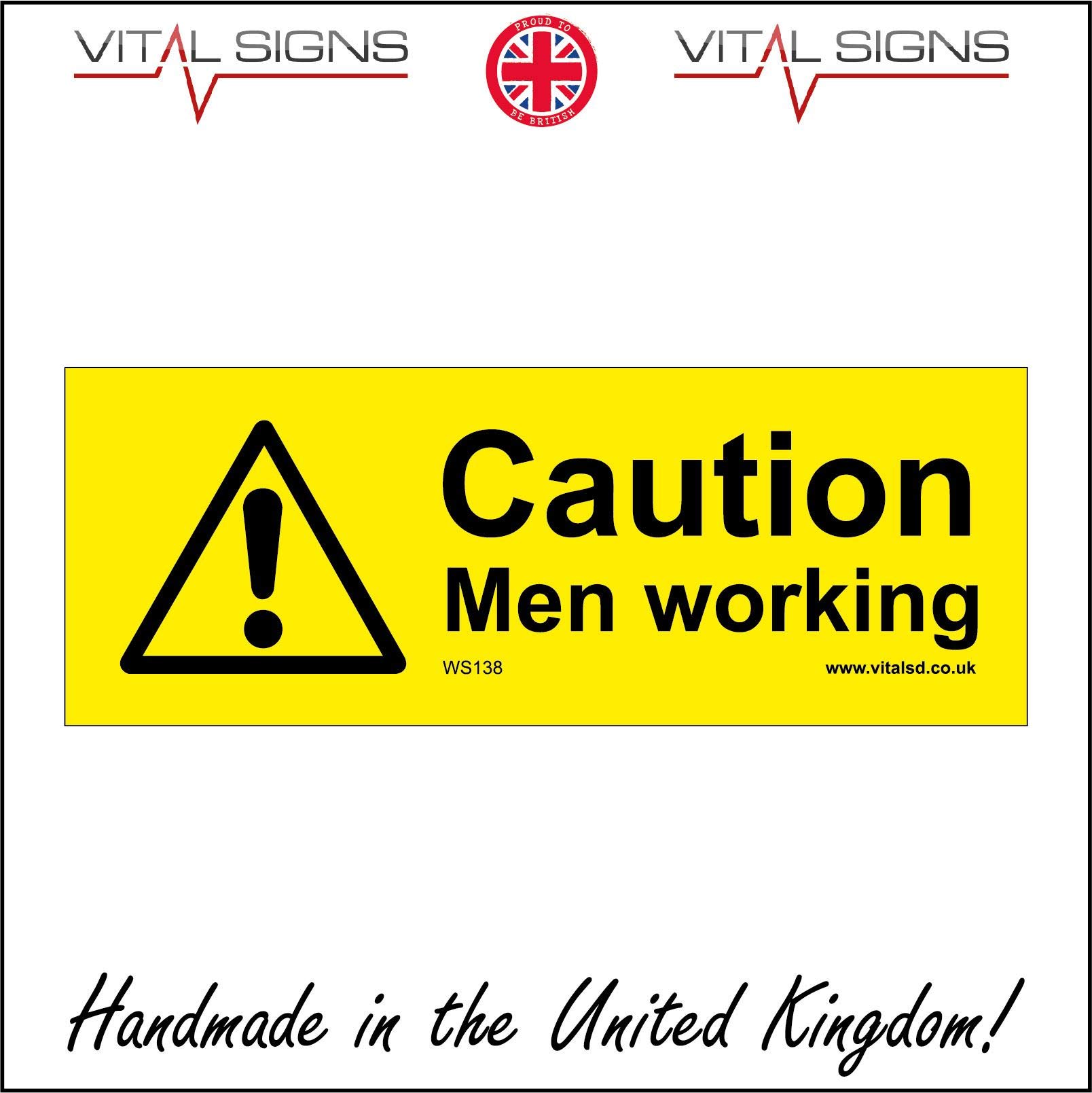 WS138 Caution Men Working SIGN above below scaffold workmen warning ...