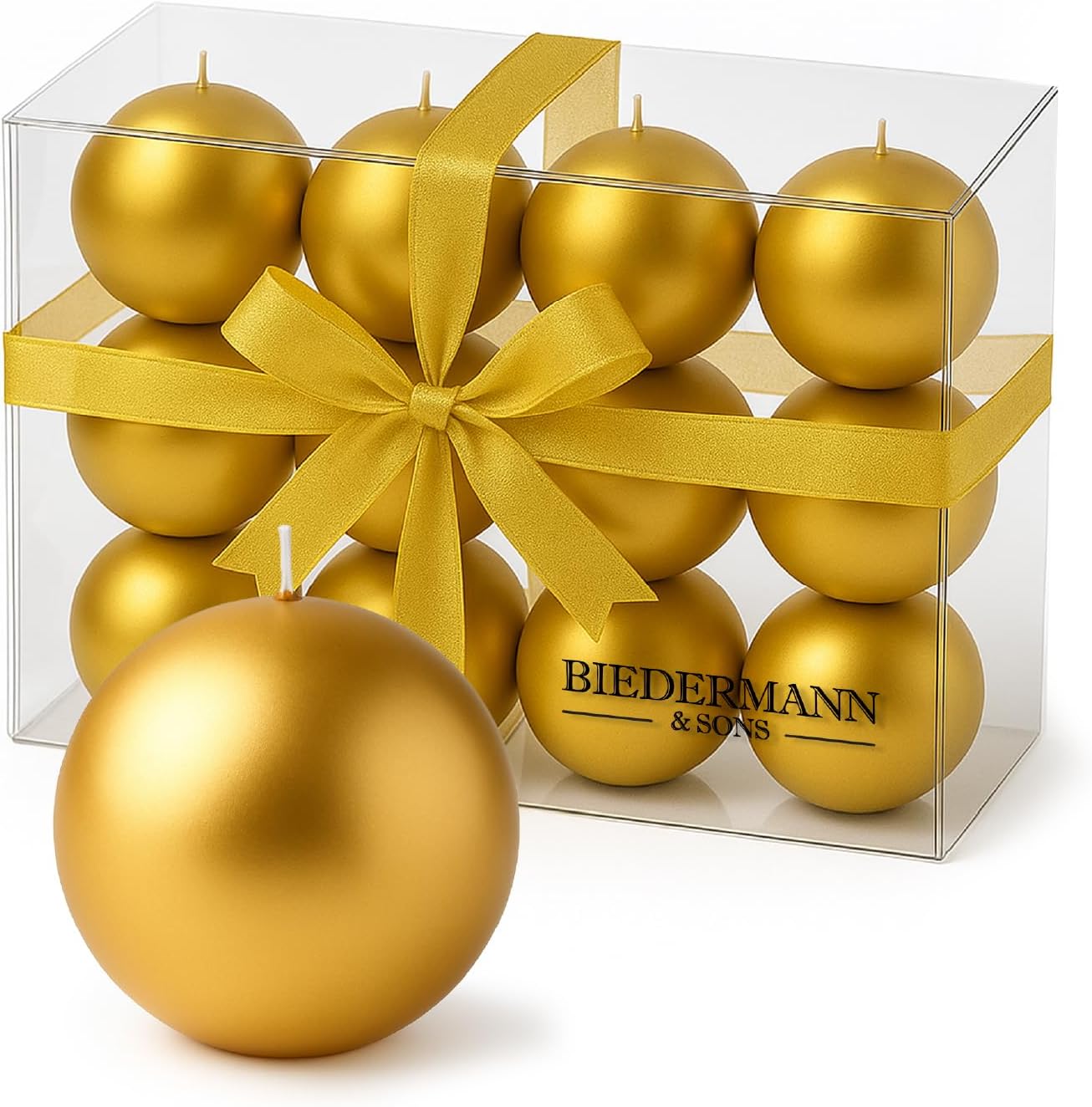 Amazon.com: Mega Candles 6 pcs Unscented Ivory Ball Round Candles, Hand ...