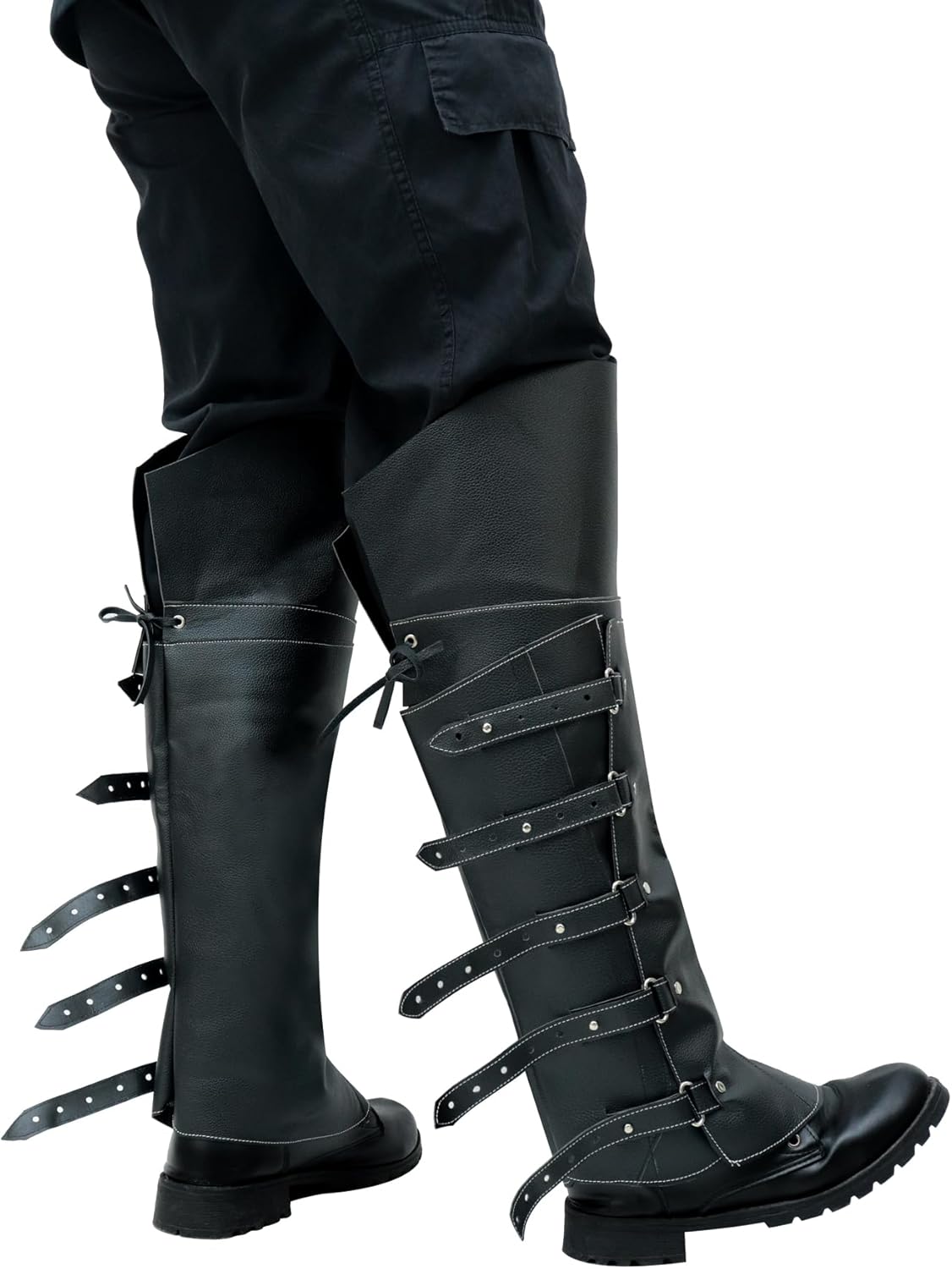 Amazon.com: PROCOS Mens Medieval Boot Covers Vintage Pirate PU Leather ...