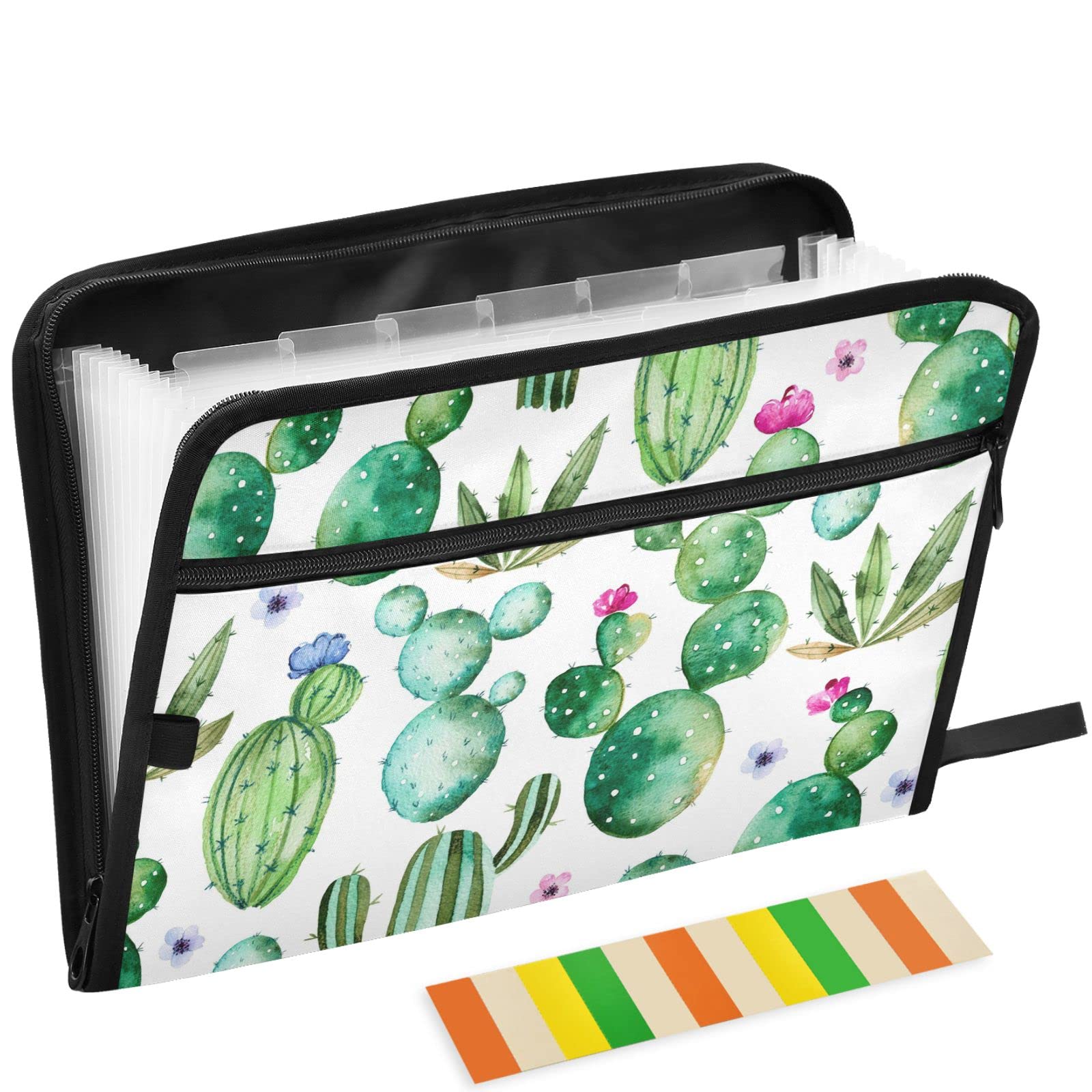 Amazon.com : ZZKKO Green Tropical Succulent 13 Pockets Expanding File ...