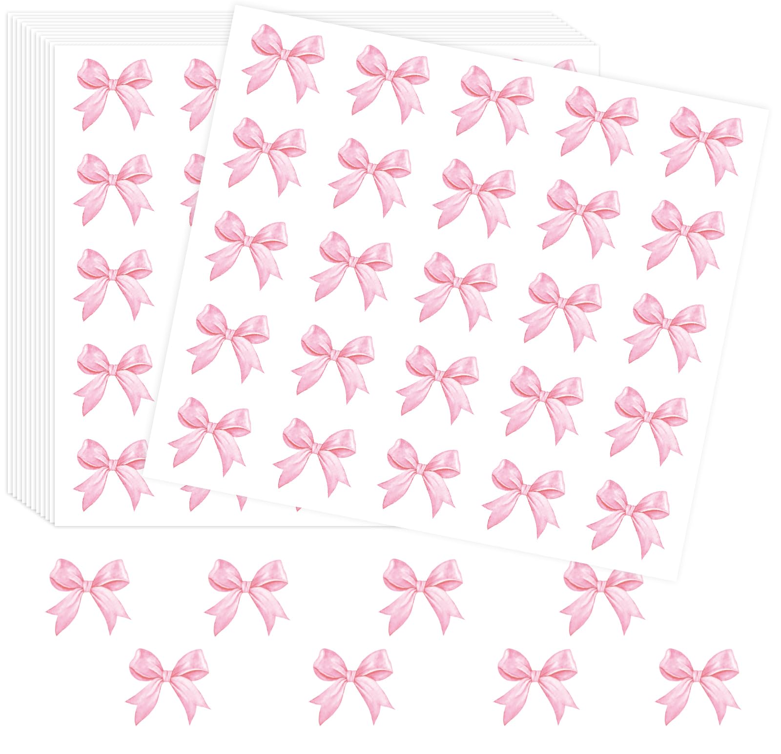 Amazon.com: Whaline 500Pcs Pink Bow Sticker Watercolor Bow Tie Seal ...