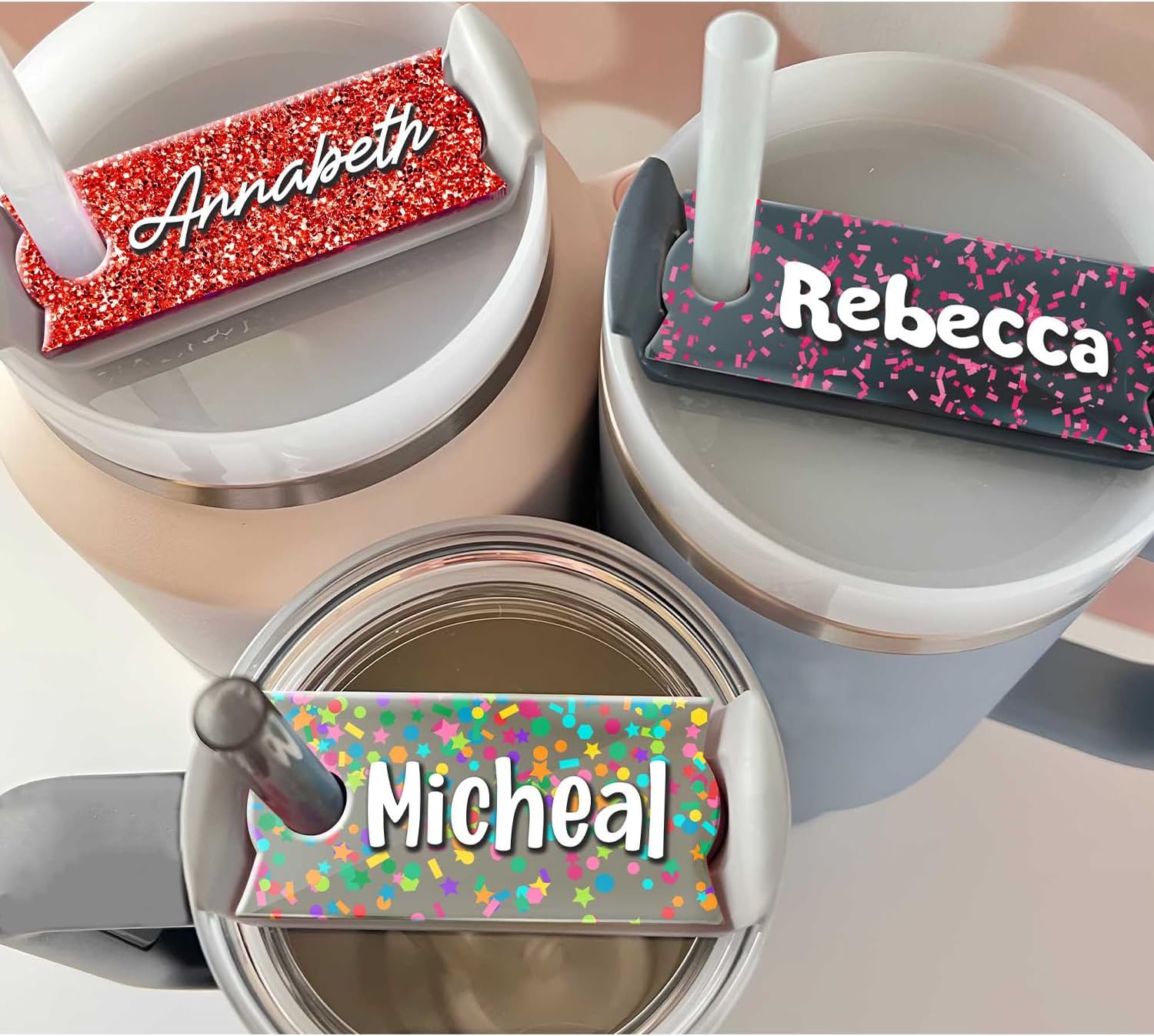 Amazon.com: Personalized Tumbler Name Tags Name Plate for Lid ...