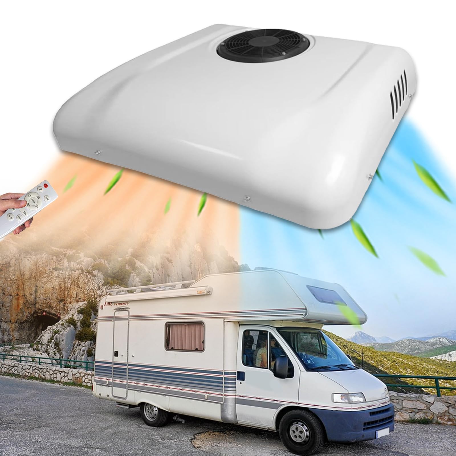Amazon.com: Roof Top RV AC Unit 24V Air Conditioner with Heat ...