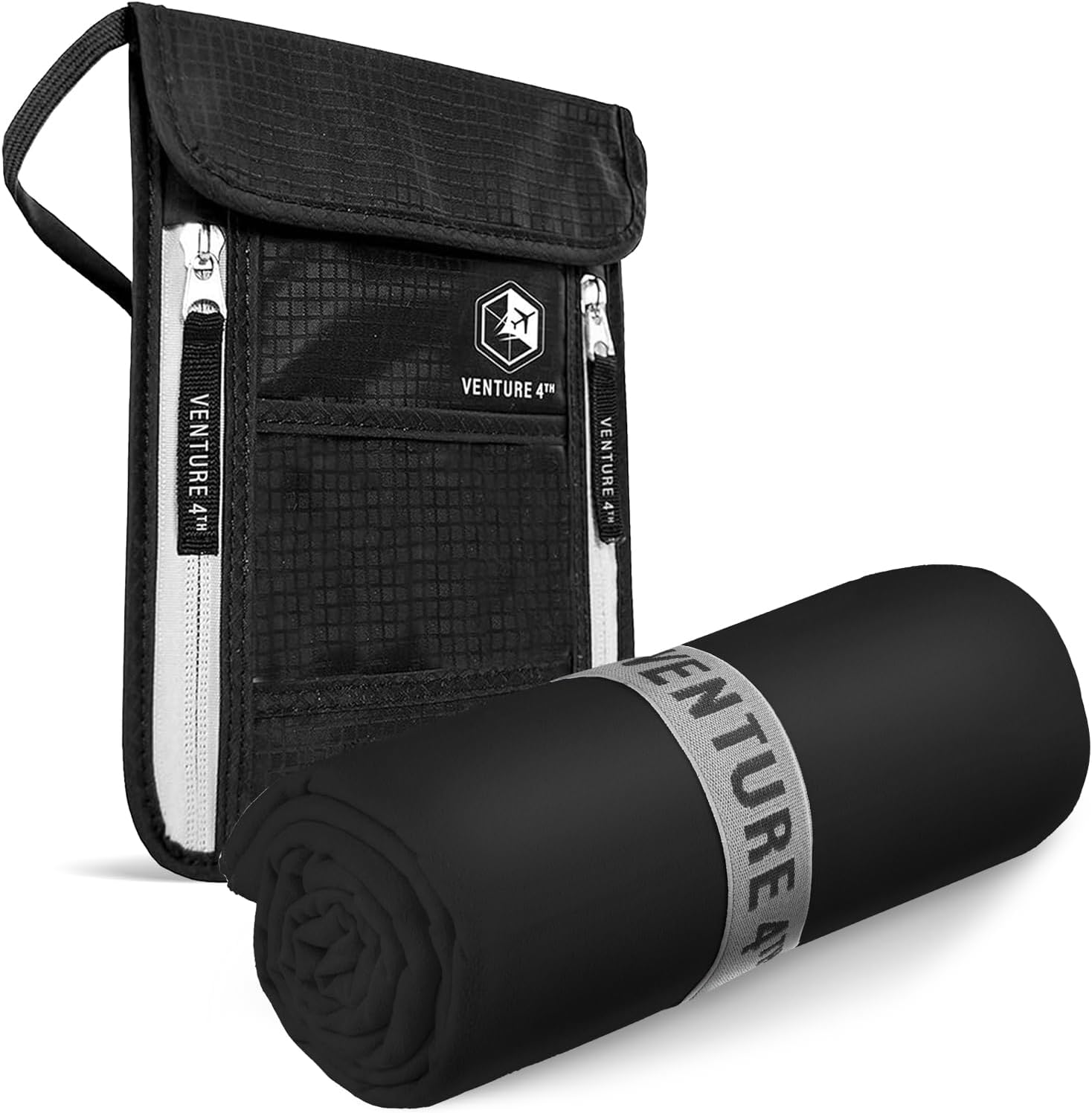 Amazon.com: VENTURE 4TH Hidden Neck Pouch for Travel & Quick Dry Towel ...