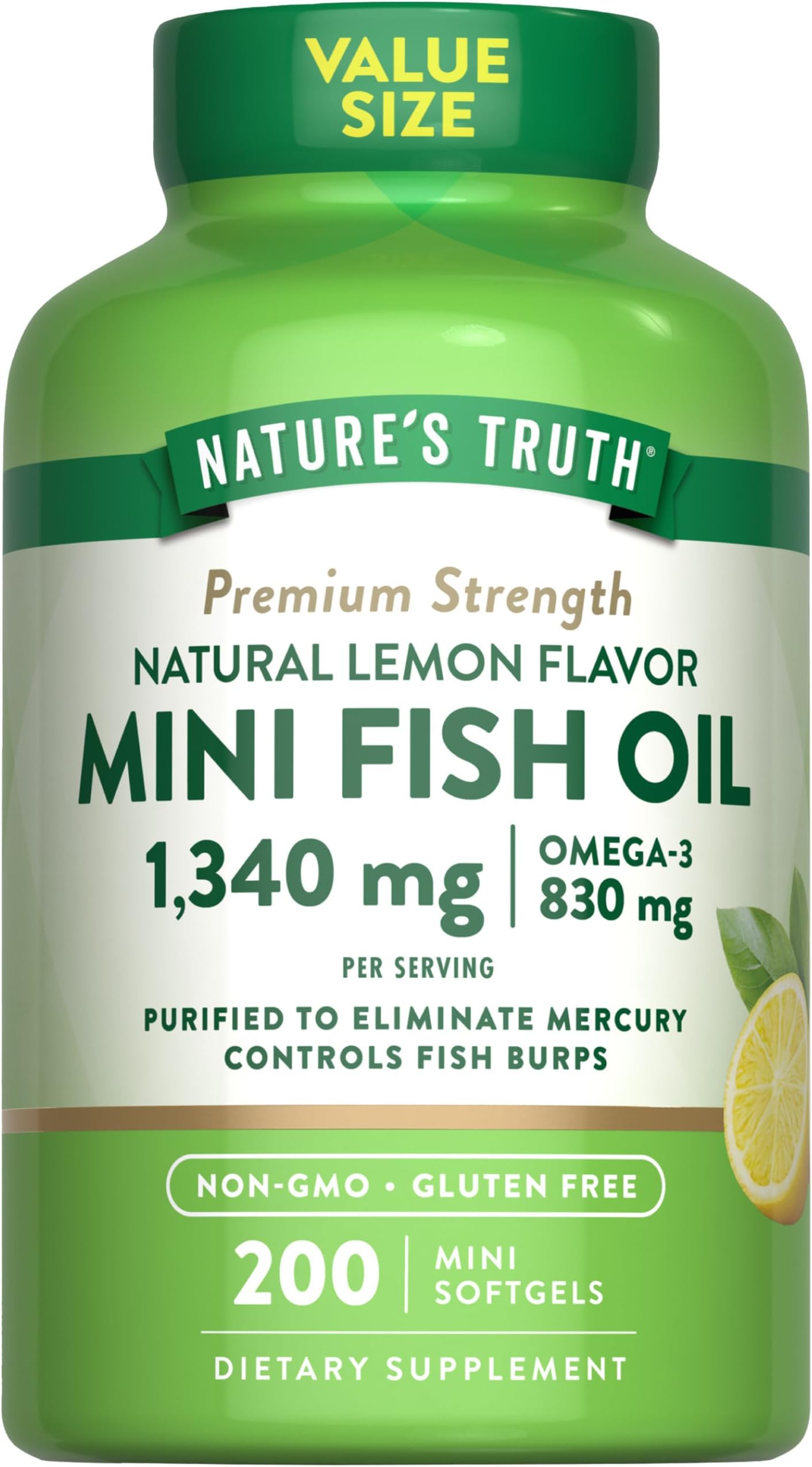 Amazon.com: Nature's Truth Fish Oil Omega 3 | 1340 mg | 200 Mini ...