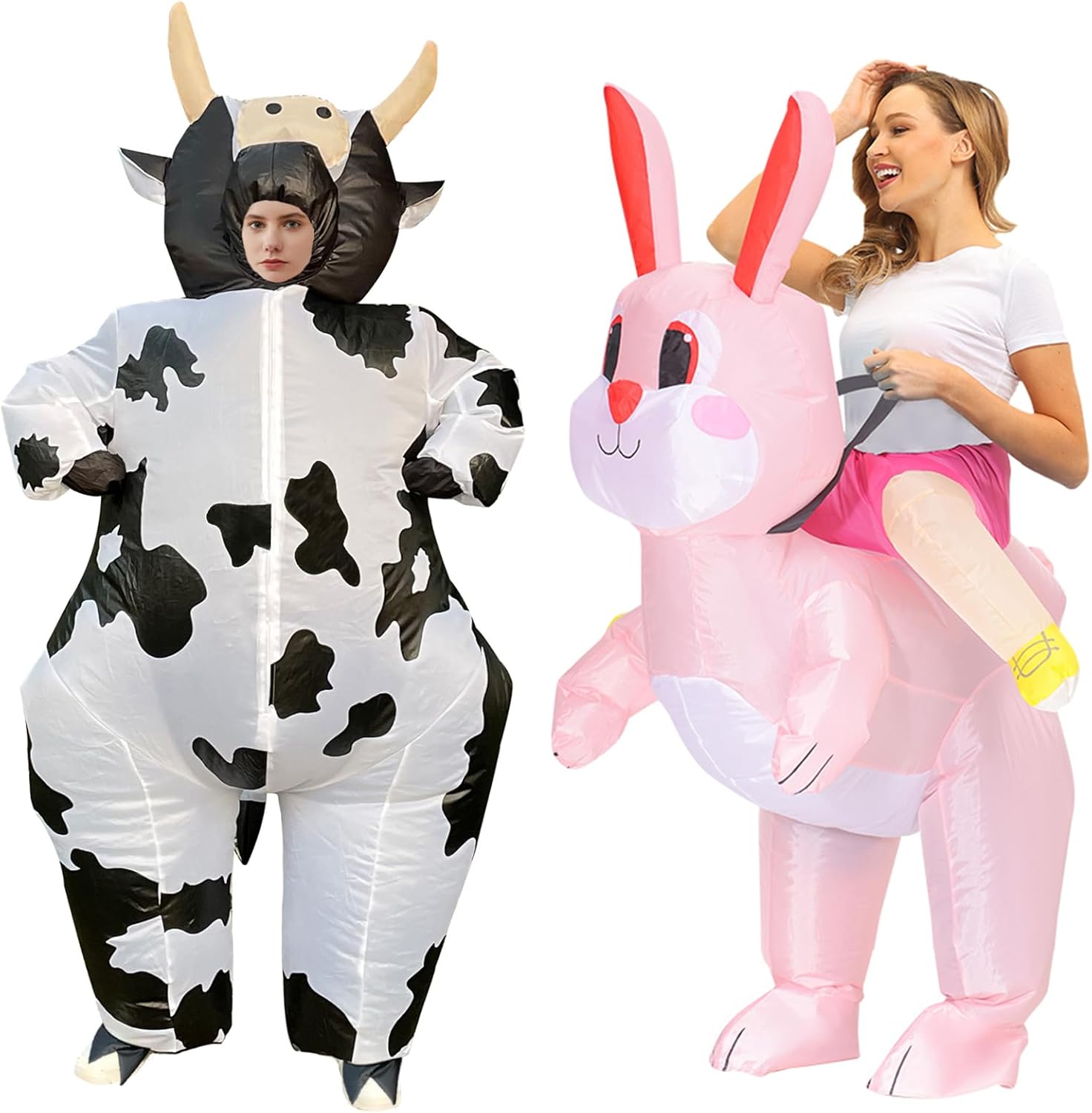 Amazon.com: Arokibui Inflatable Cow Costume Easter Bunny Costume Blow ...