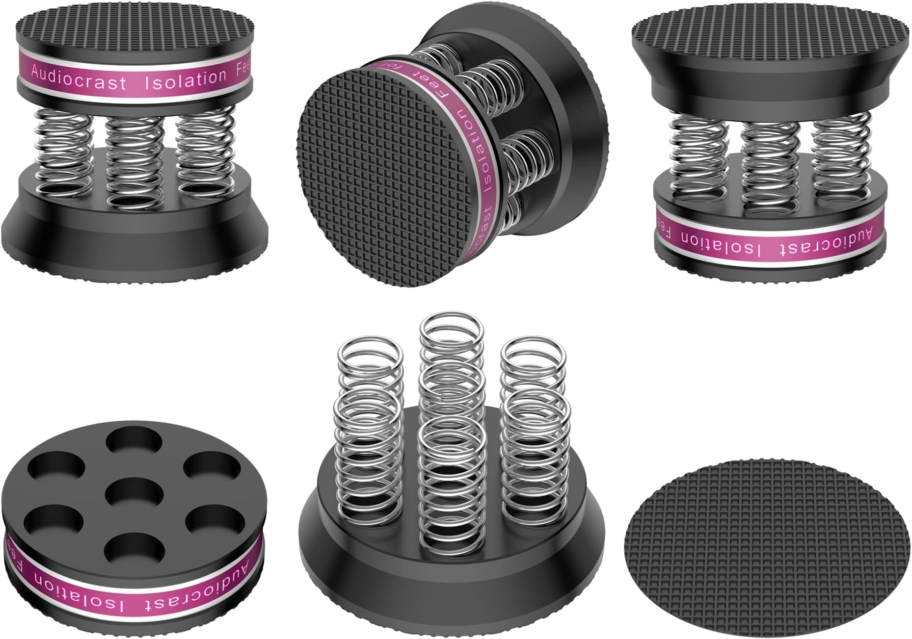 Amazon.com: Audiocrast 4px Spring Speaker Spike Pads, Isolation Stand ...