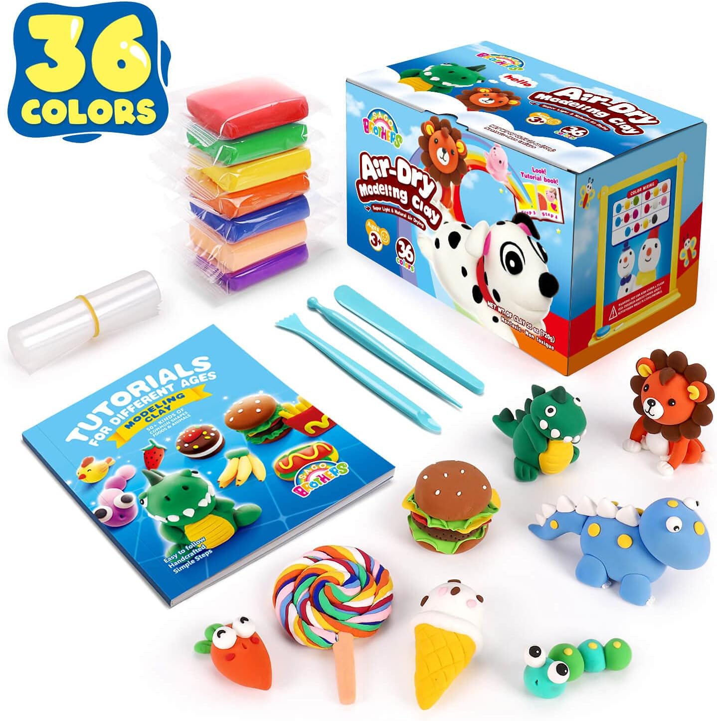 Amazon.com: ESSENSON Modeling Clay Kit - 36 Colors Air Dry Magic Clay ...