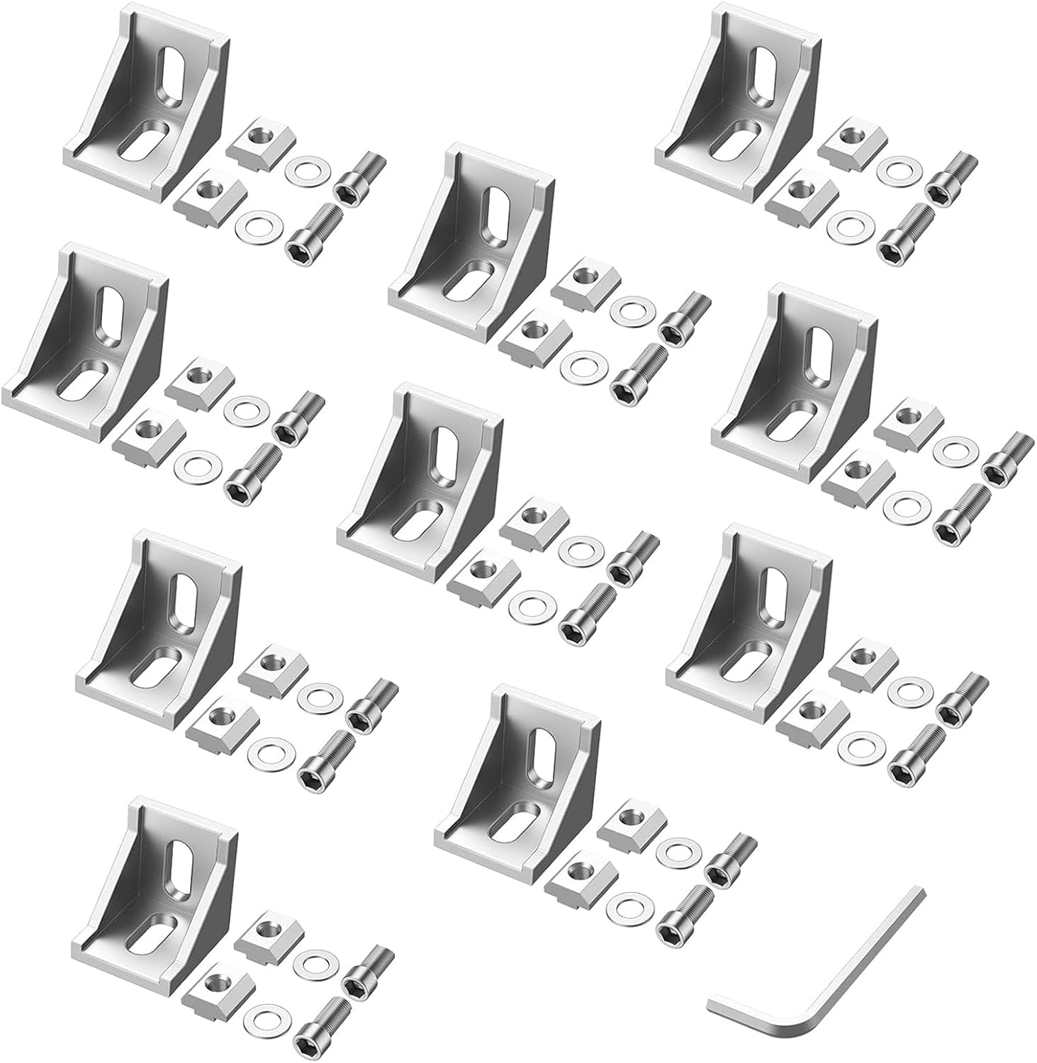 JiGiU 10PCS Aluminum Extrusion Corner Angel Bracket Connector Hardware ...