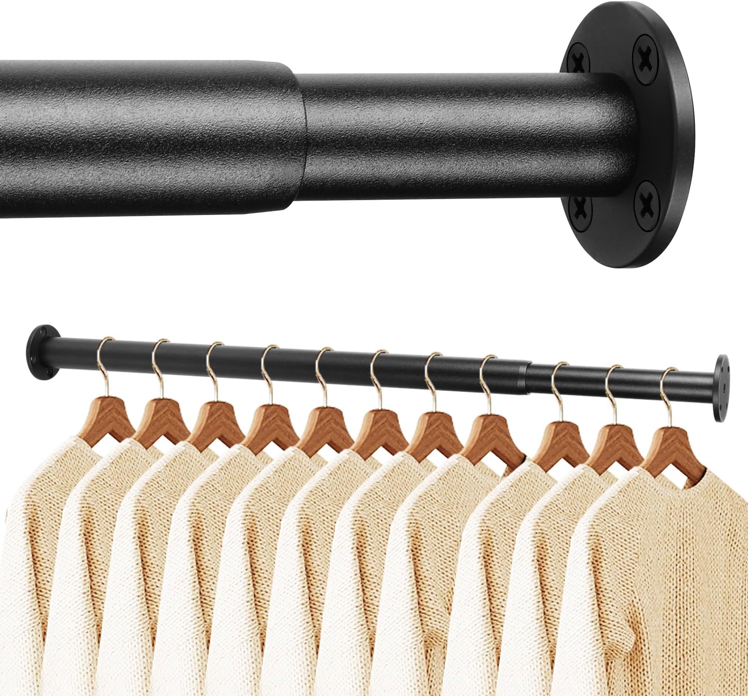 Amazon.com: BaiNong Adjustable Closet Rods for Hanging Clothes 17 to 56 ...
