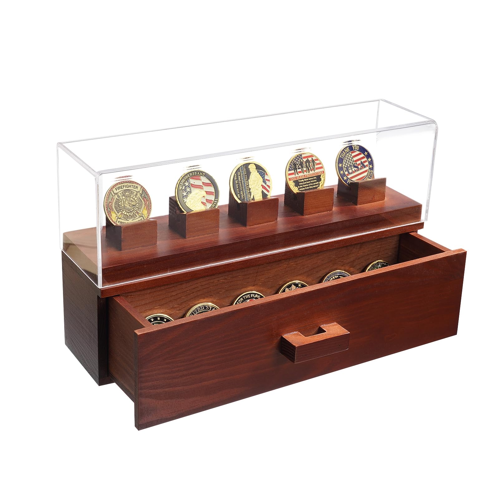 Amazon.com: Yamahiko Coin Display Case with Clear Lid, Wooden Military ...