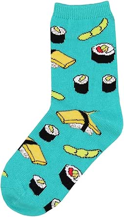 Amazon.com: Socksmith Kids Novelty Crew Socks Sushi Come, Sushi Go ...