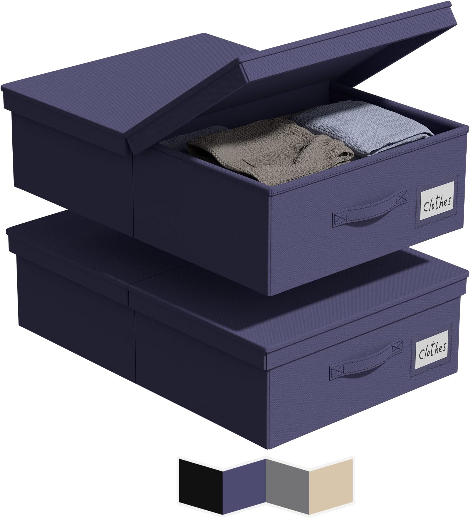 Amazon.com: GILLAS 2 Pack Under-Bed Storage Plastic Containers Box with ...