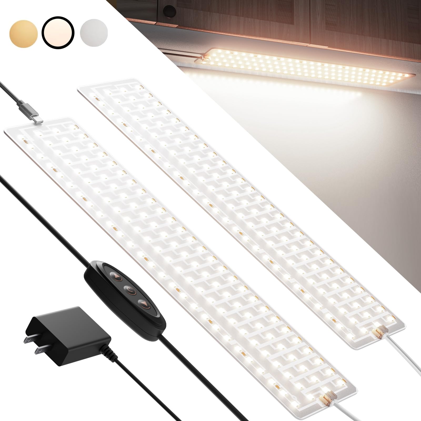 Undercabinet Lights for Kitchen 1000lm 108 LEDs,2-Pack Under Cabinet ...