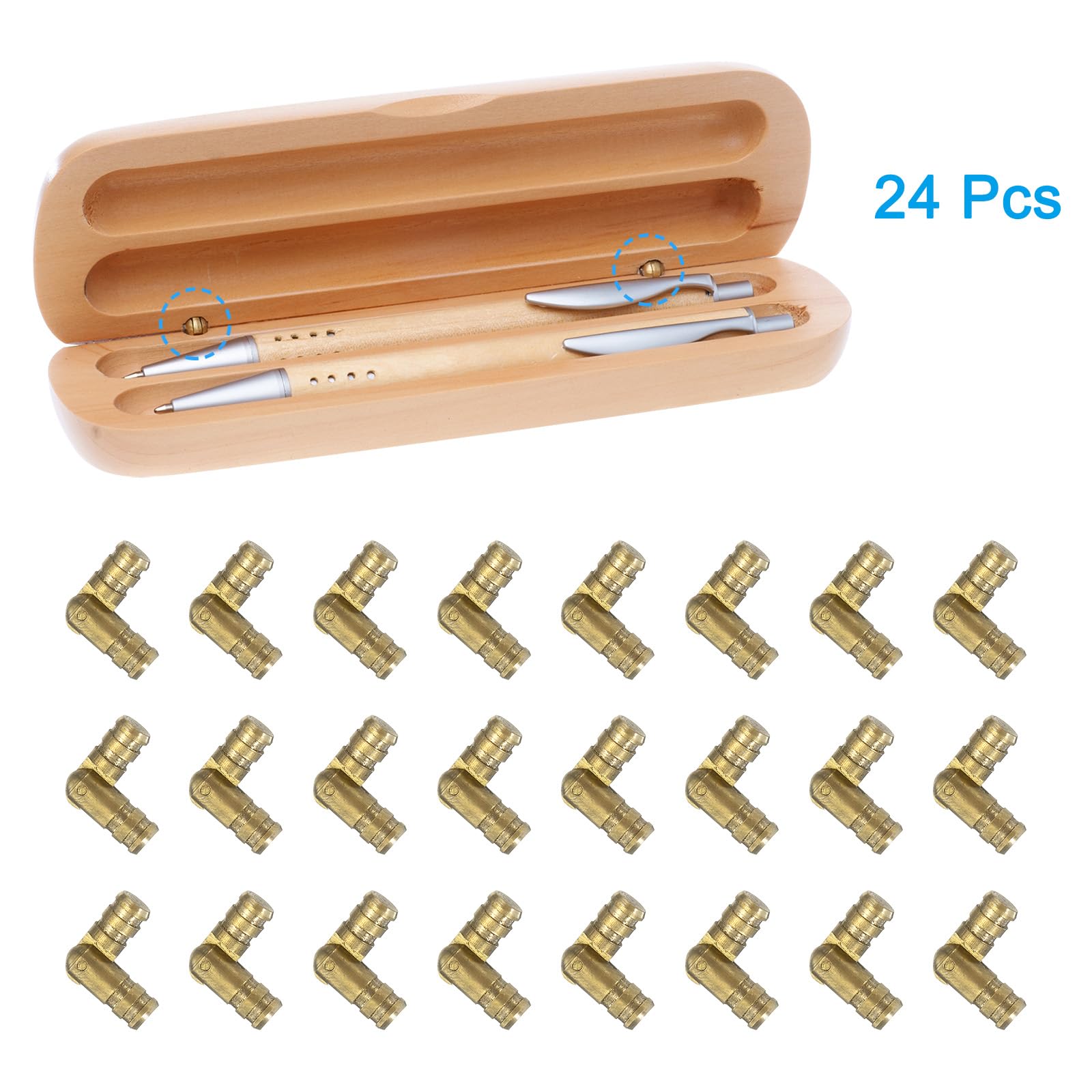 uxcell Invisible Brass Barrel Hinges, 24pcs 4x17mm Brass Concealed ...