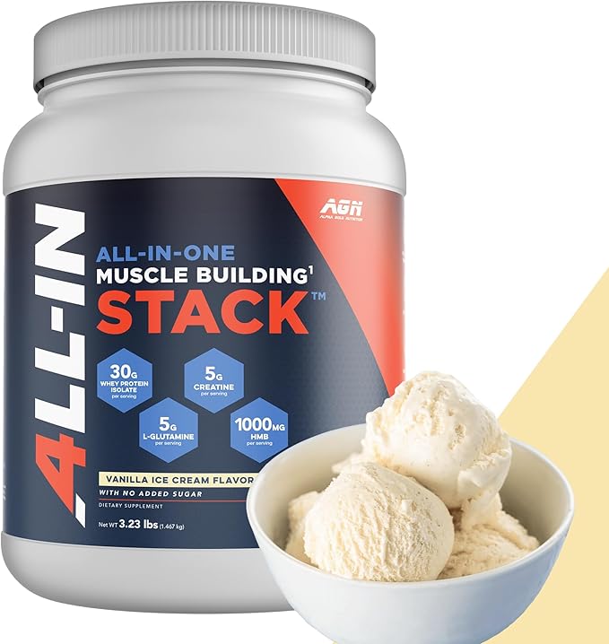 Amazon.com: Alpha Gold Nutrition All-in-One Muscle Building Stack - Vanilla Whey Protein Isolate ...
