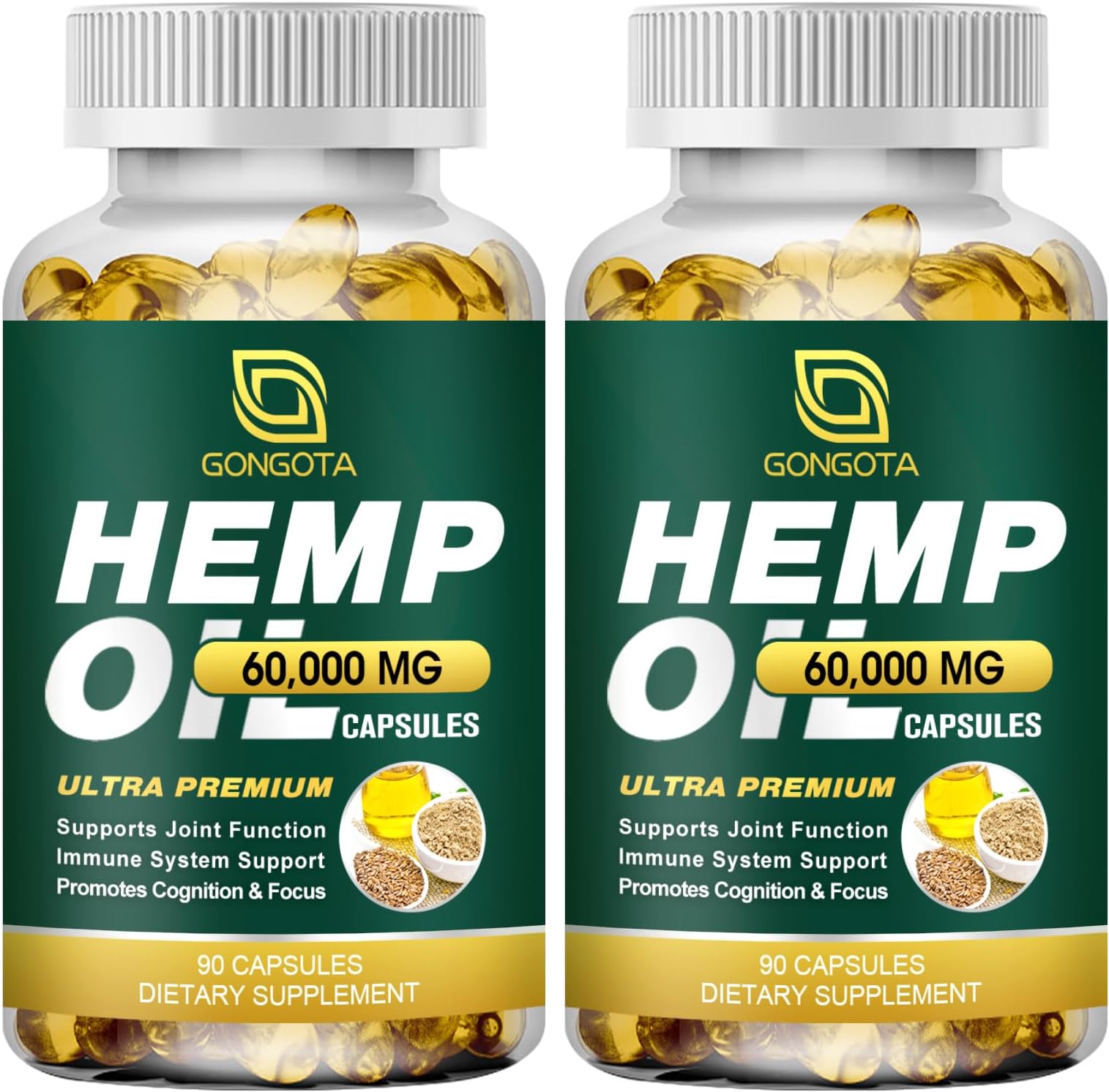 Amazon.com: Hemp Oil Capsules - 100% Organic Hemp Oil, 60,000 Max ...