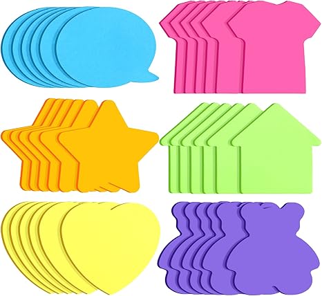 Amazon.com : 720 Pieces Colorful Shaped Sticky Notes 3 x 3 Inch Notes ...