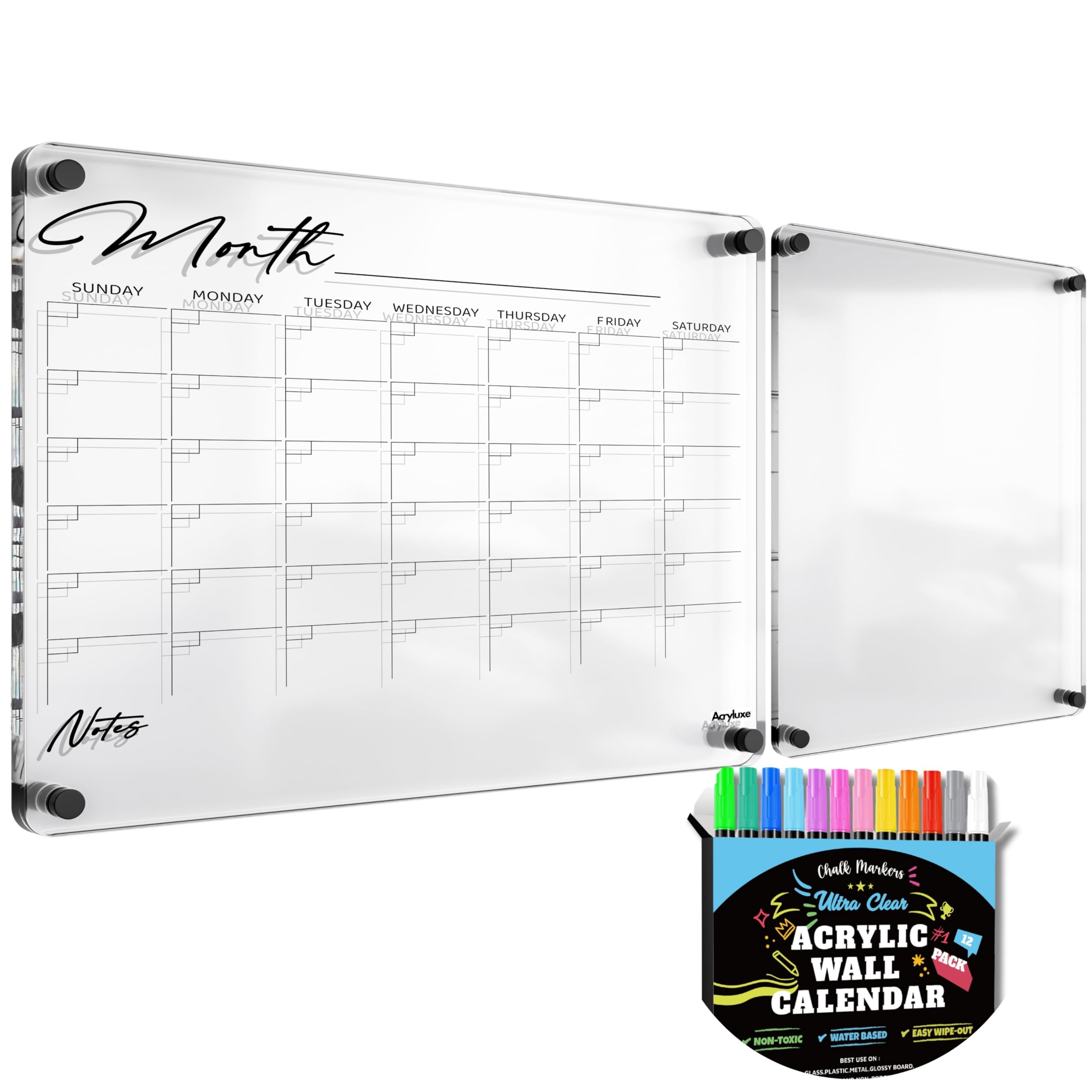 Ultra Clear Dry And Erase Acrylic Calendar For Wall Large | Desertcart ...