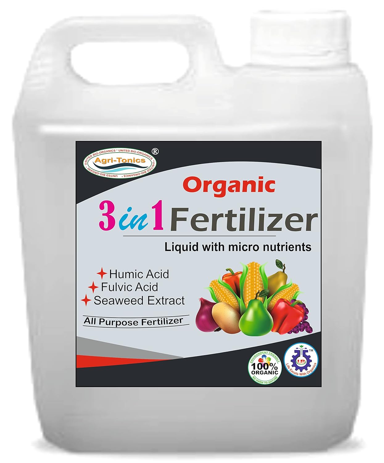 Agri-Tonics Organic 3in1 Fertilizer Liquid (Seaweed Extract, Fulvic ...