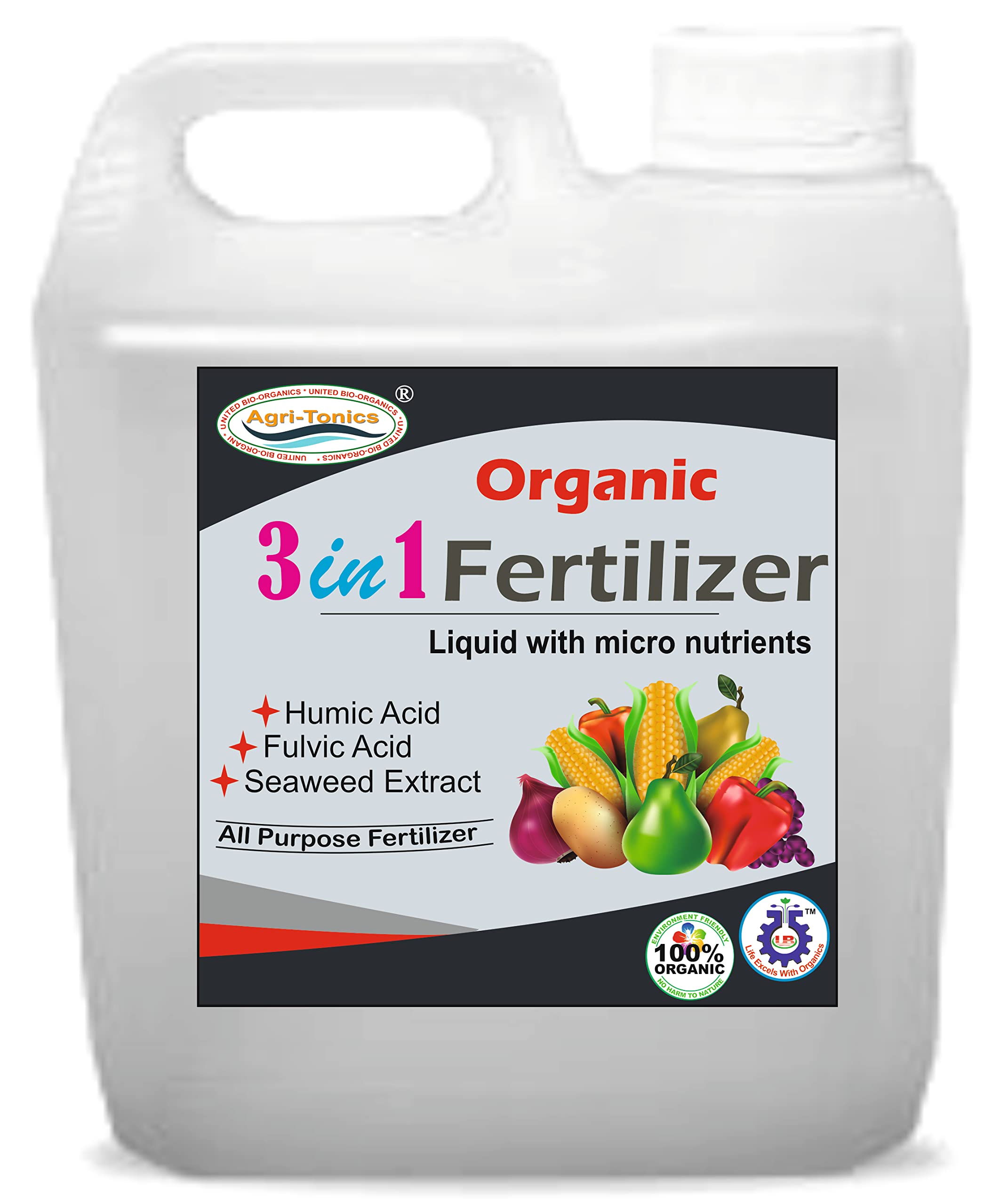 Agri-Tonics Organic 3in1 Fertilizer Liquid (Seaweed Extract, Fulvic ...