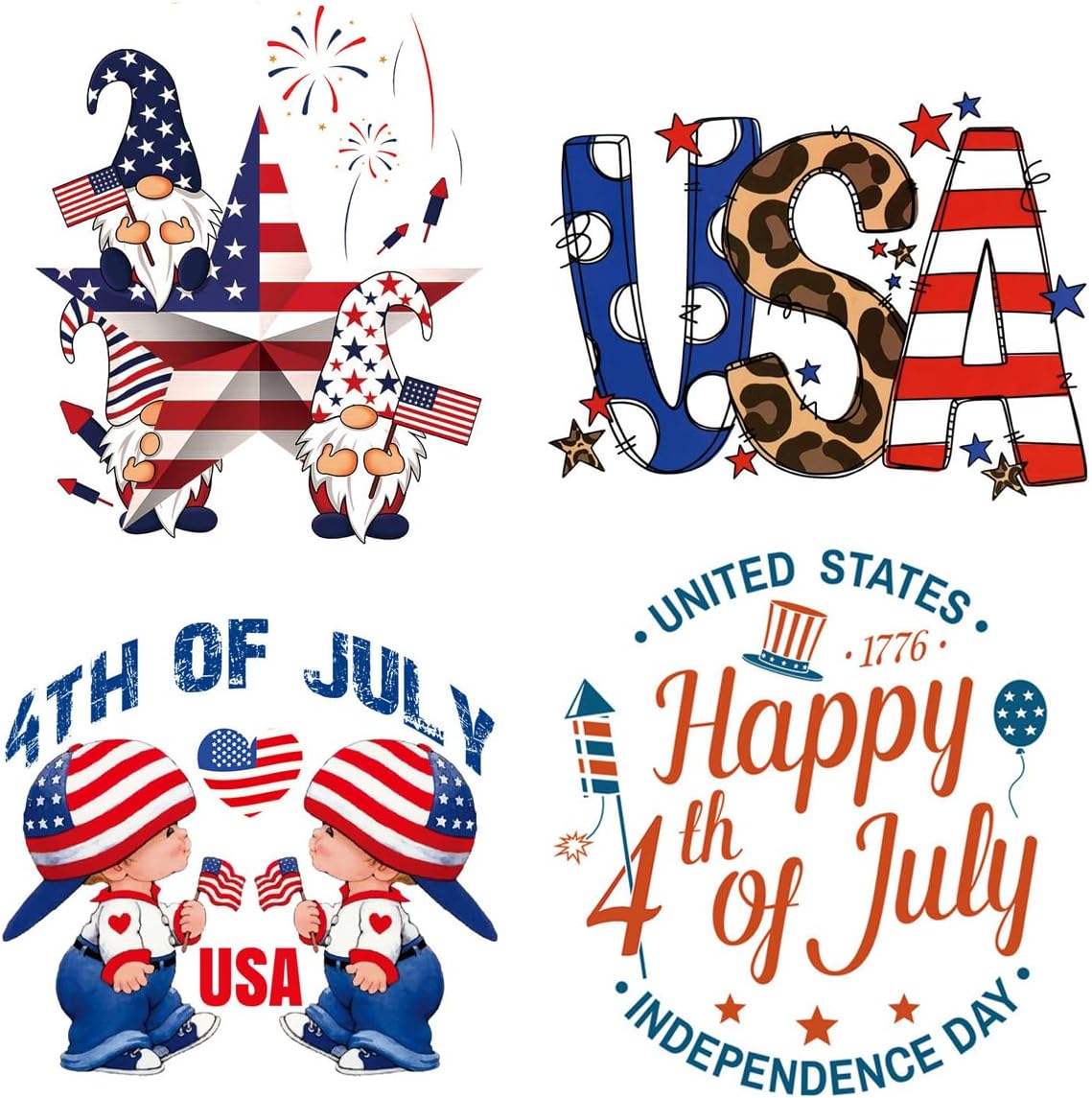 Amazon.com: Independence Day Iron on Decals 4th of July Iron on ...