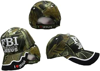 Amazon | Trade Winds FBI Firm Believer in Jesus Christ クリスチャン 迷彩 刺繍キャップ ...