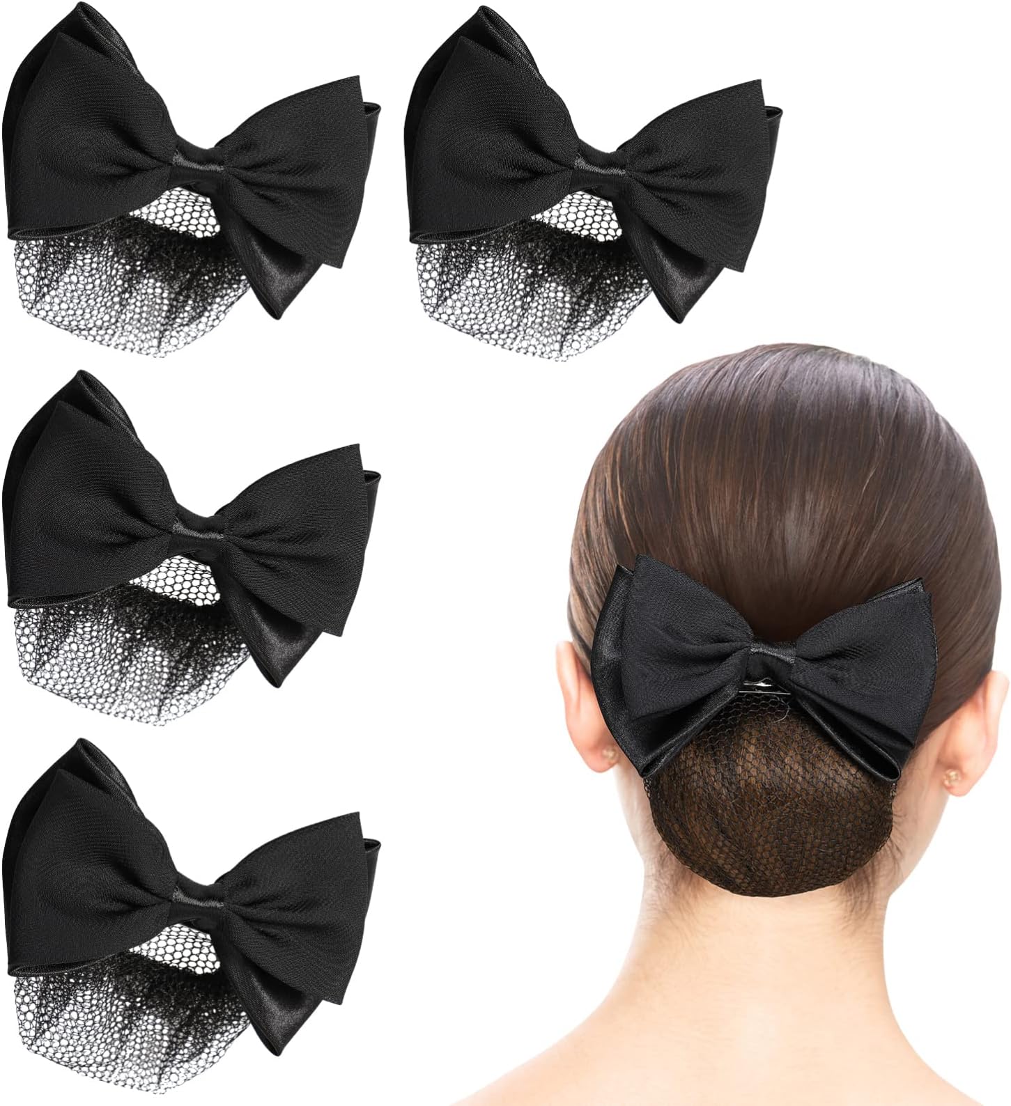 Amazon.com : Beaupretty 4 Pieces Women Hair Bun Cover Net Hair Snood ...