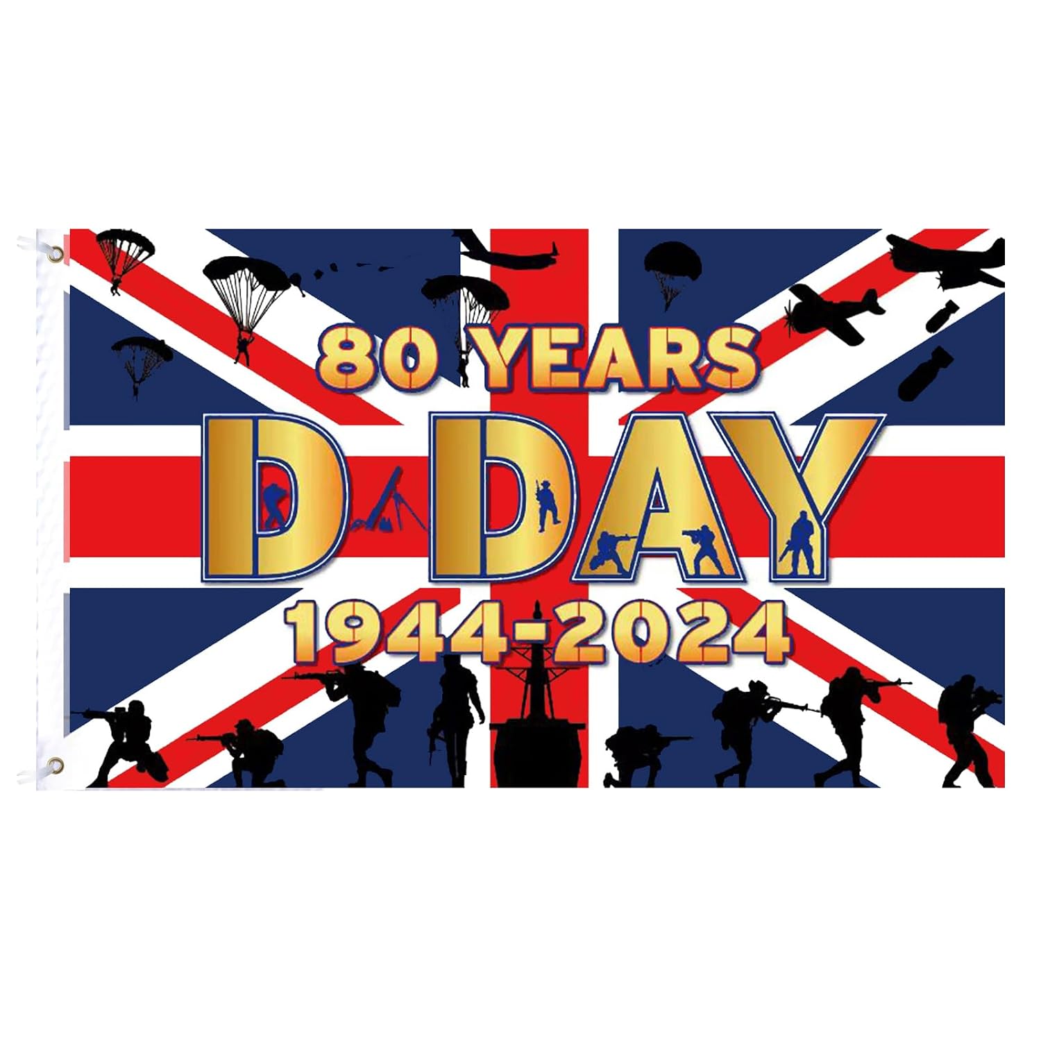 Sesameless D Day 80th Anniversary Bunting - UK Landing Flag and ...
