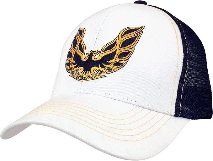 Amazon.com: Tee Luv Pontiac Firebird Trucker Hat (White and Black ...