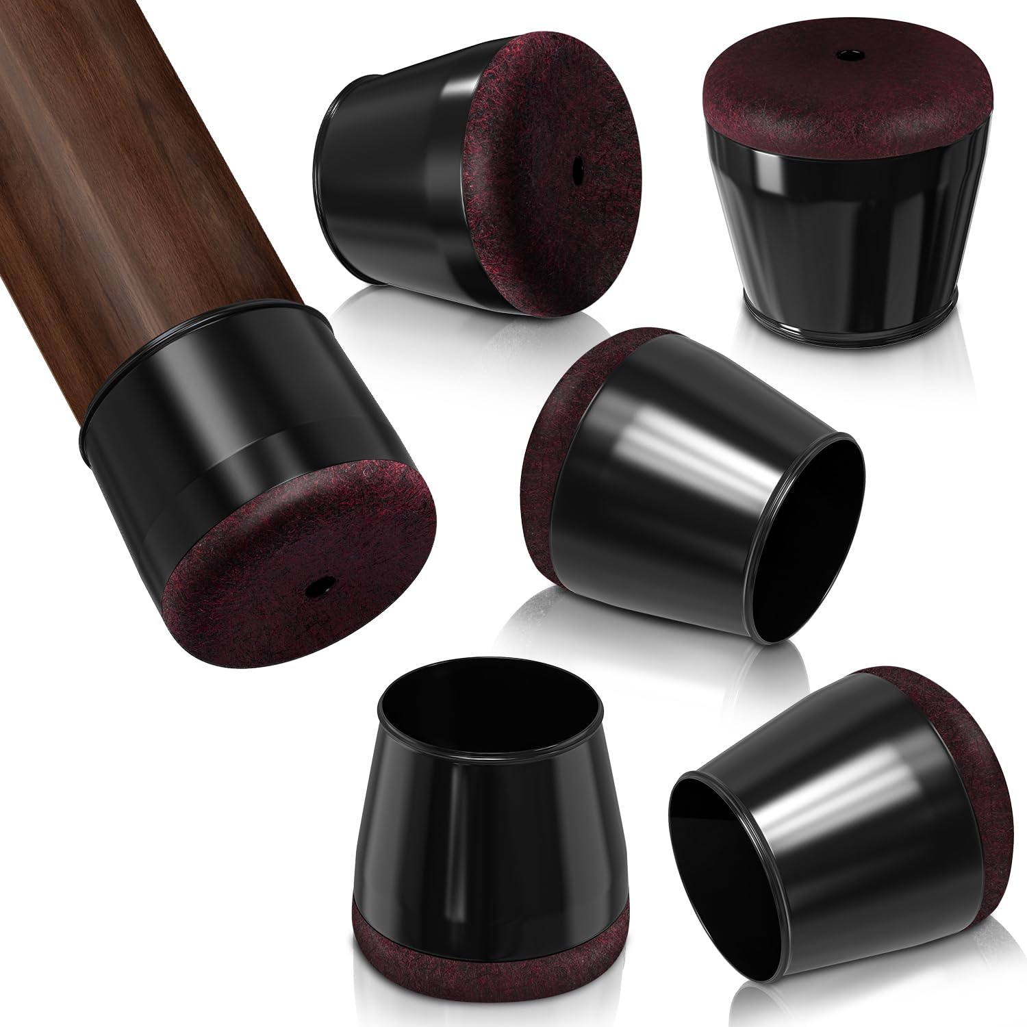 28pcs Round Chair Leg Floor Protectors, Thickened Wrapped Felt Chair ...