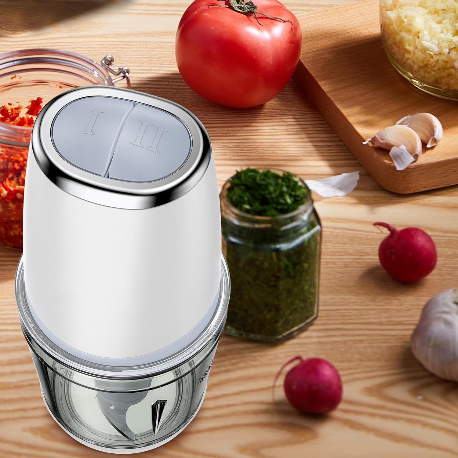 Snapklik.com : Euker Electric Mini Food Processor, 2.5 Cup Glass Bowl ...