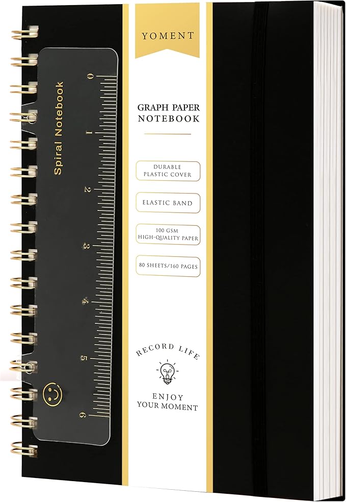 Amazon.com : Yoment Graph Paper Spiral Notebook A5 Graphing Notebook ...
