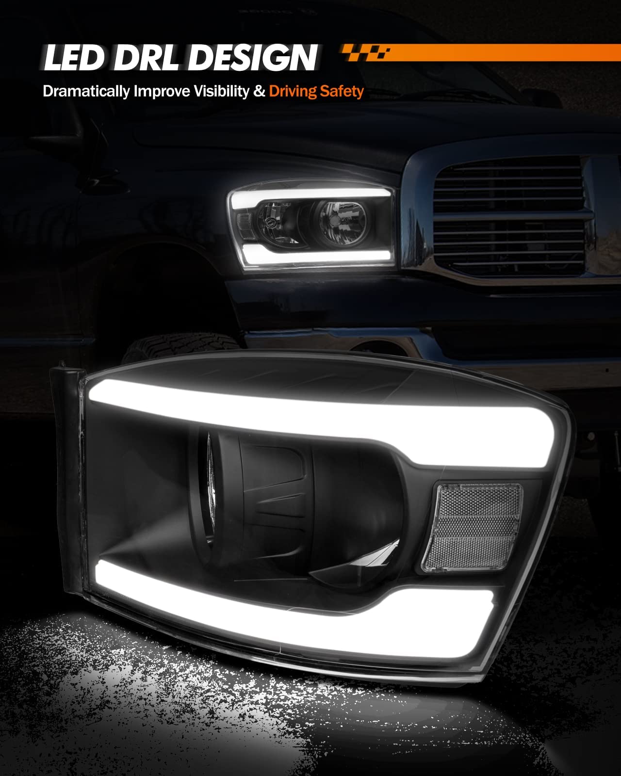 Snapklik.com : SEALIGHT LED DRL Headlight Assembly Fit For 2006 2007 ...