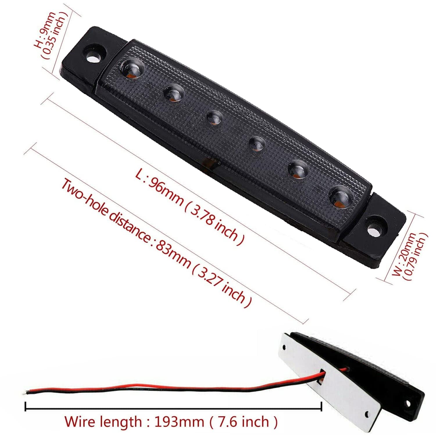 Snapklik.com : 10pack 12V Smoked White LED Trailer Marker Lights 3.8 ...