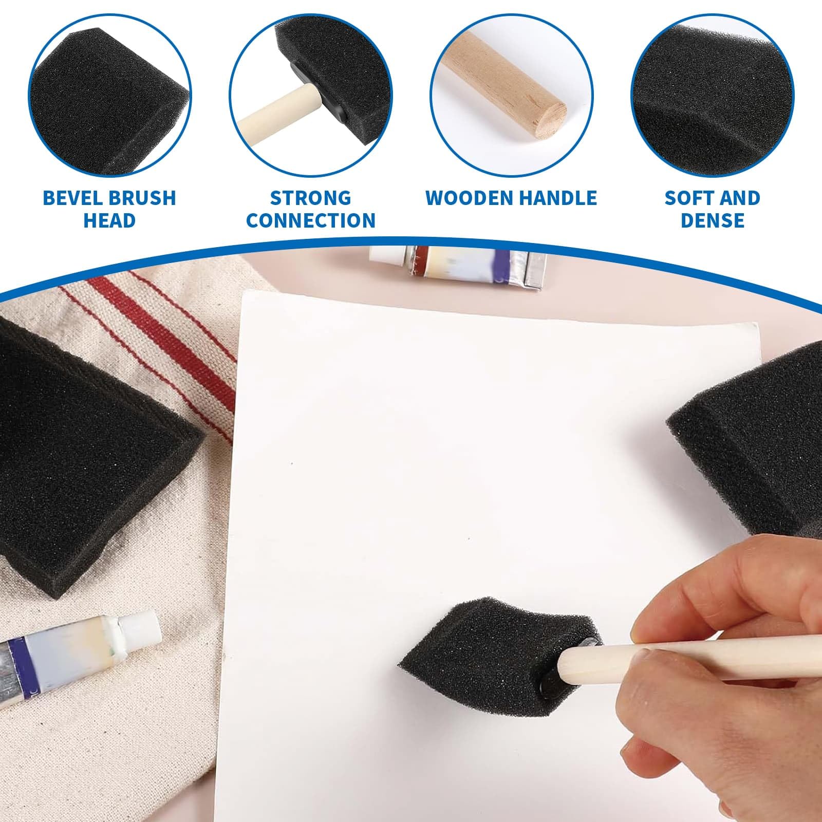 Painting Sponges 40 PCS Foam Paint Brushes 4 Inch Sponge Brushes Foam ...