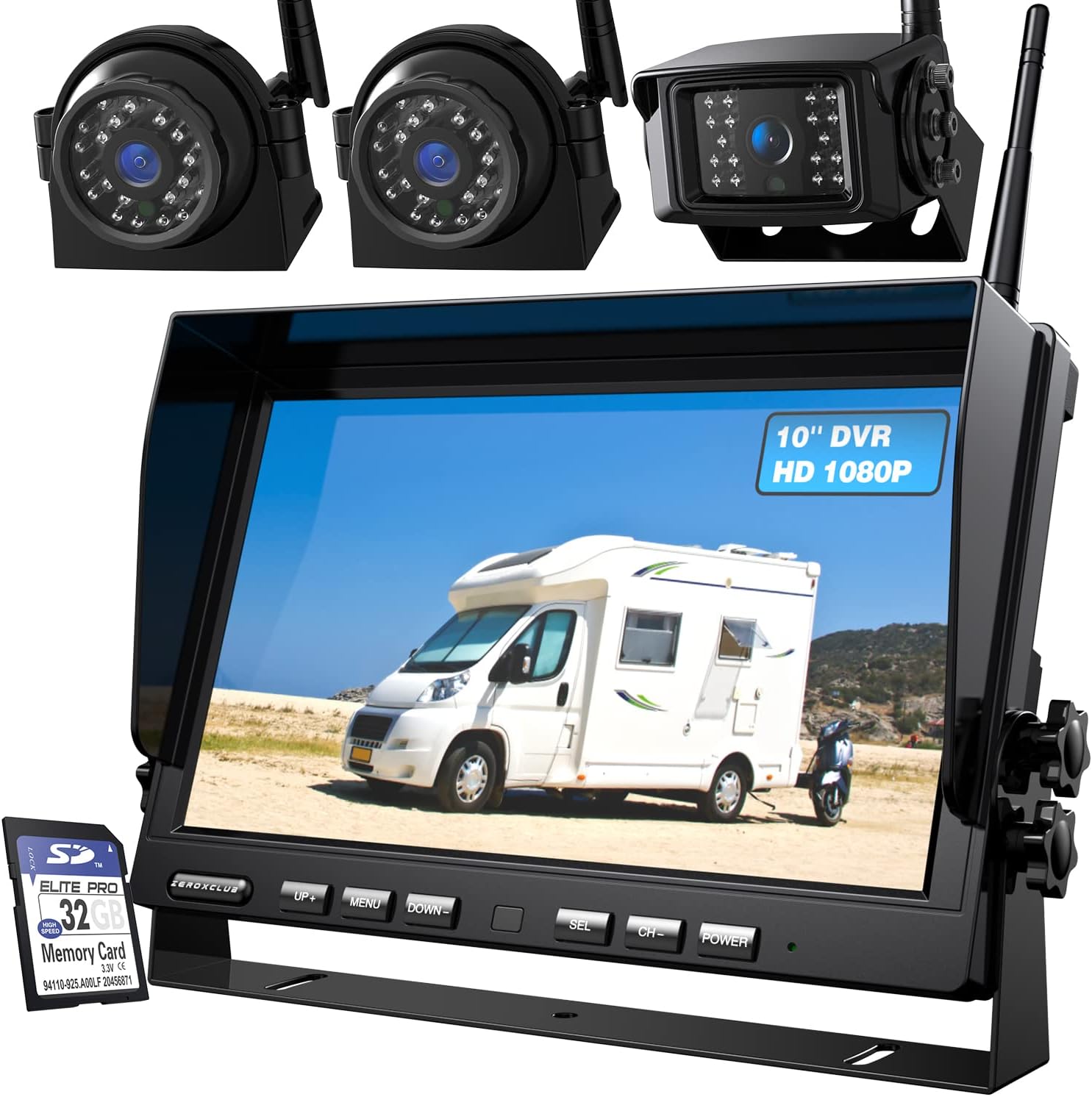 Amazon.com: ZEROXCLUB 9" Wireless Backup Camera System for RV Truck ...