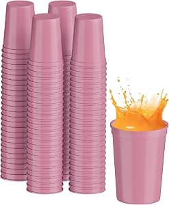 Amazon.com: PartyPrints 100 Pack Small 10 to 12 oz Pink Reusable Blank ...