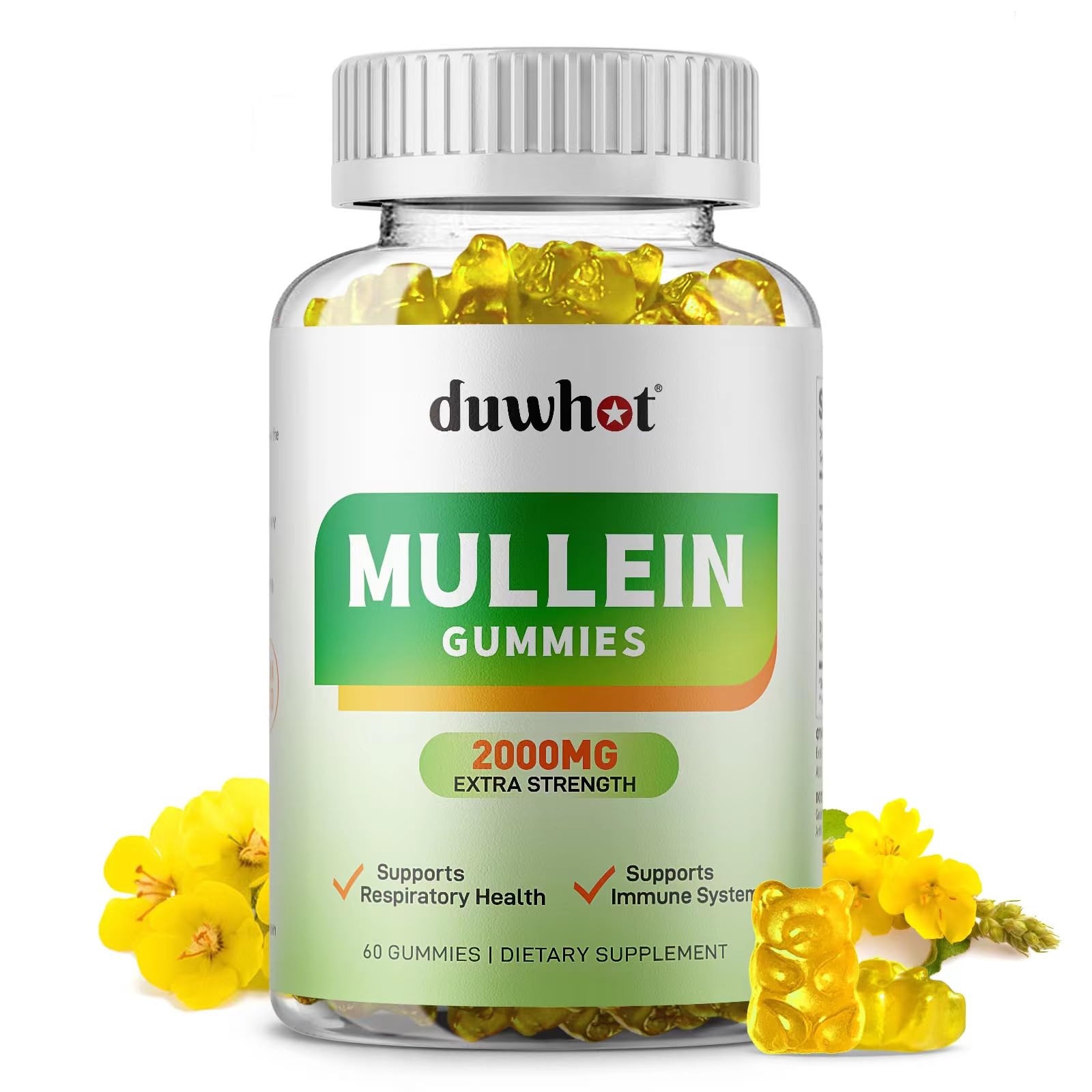 Amazon.com: duwhot Mullein Gummies for Lung Detox, 2000mg Mullein Leaf ...