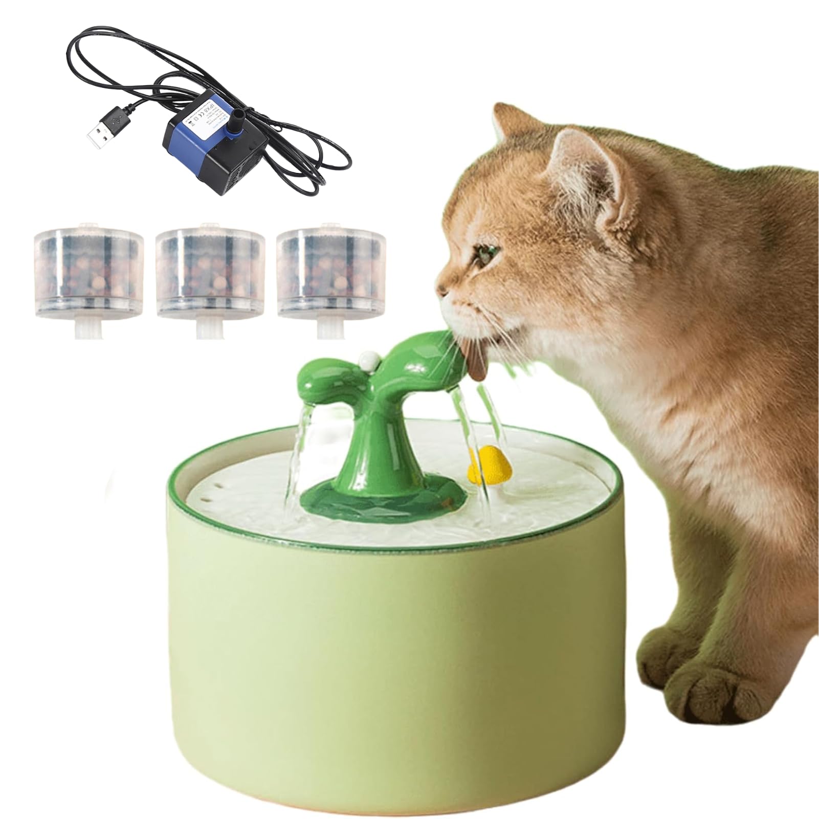 Amazon.com : Ceramic Cat Water Fountain, 1000ml Pet Drinking Fountain ...