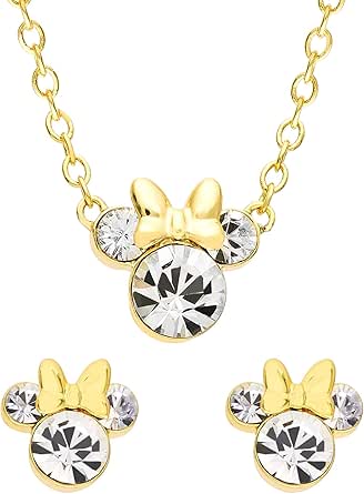 Amazon.com: Disney Minnie Mouse April Birthstone Silver Plated Necklace ...