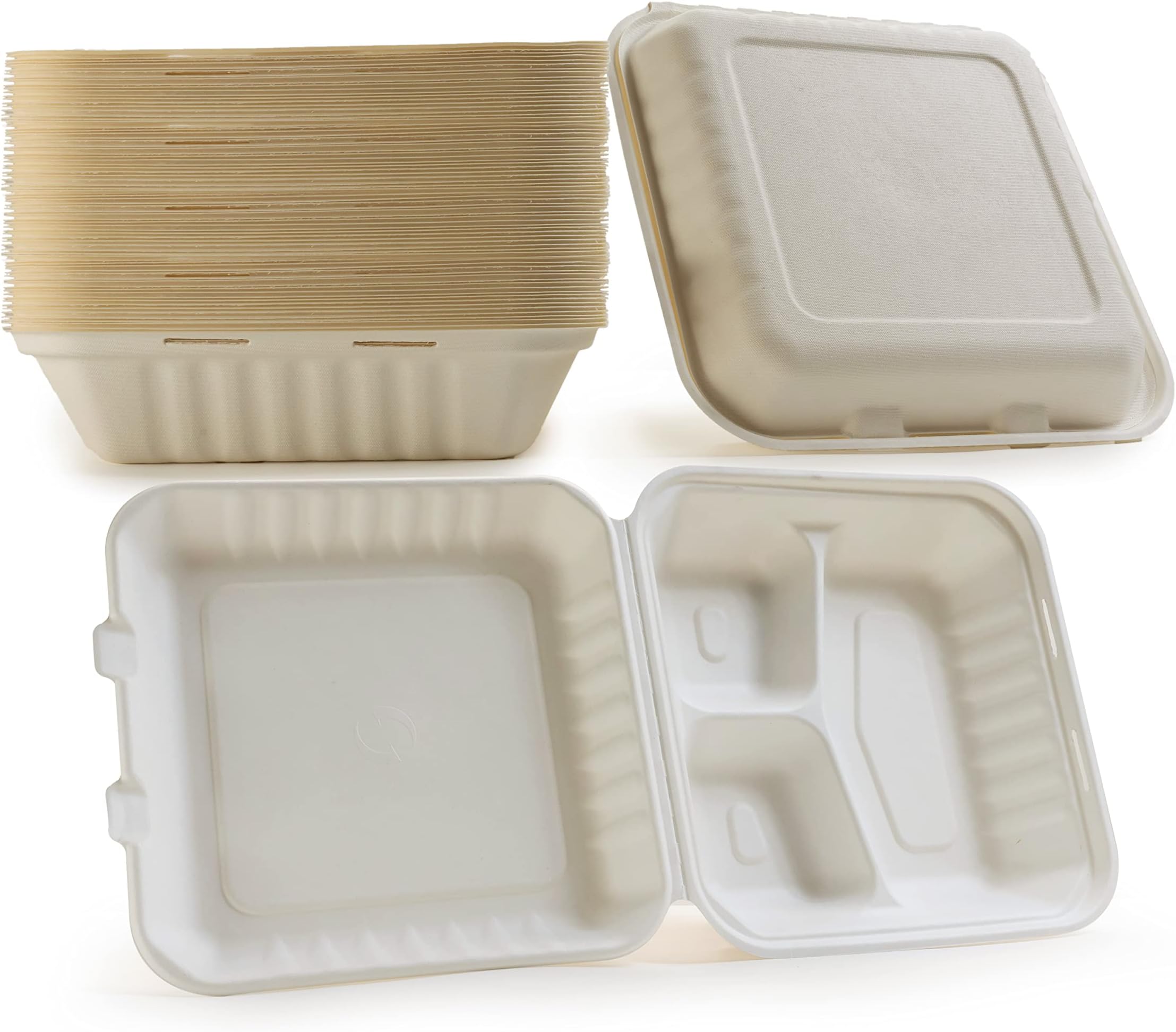 Amazon.com: Freshware Clamshell Containers, 9 x 9 Inch, 3-Compartment ...