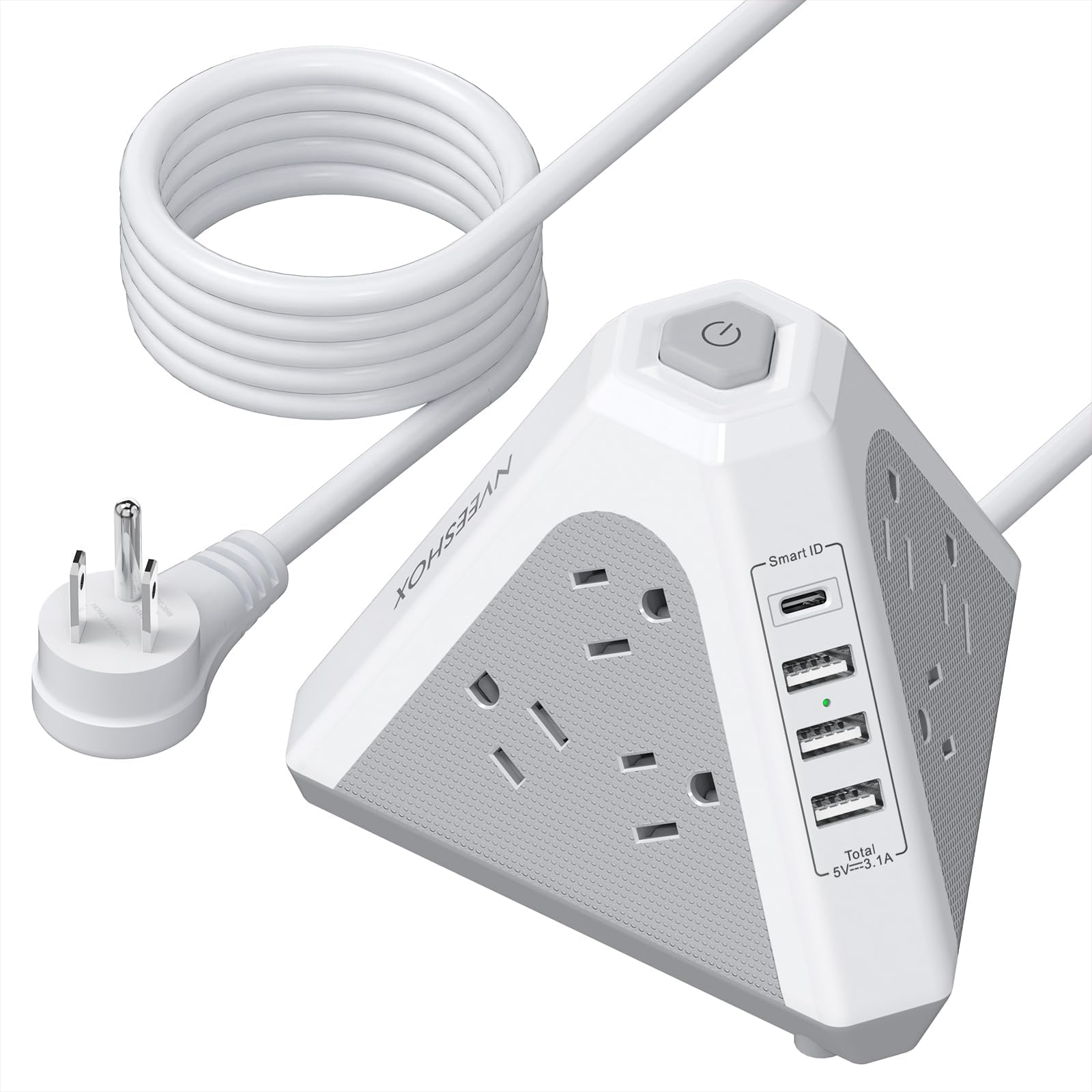 Amazon.com: EUNTETOX Power Strip Tower with 4 USB Slots with 18W USB C ...