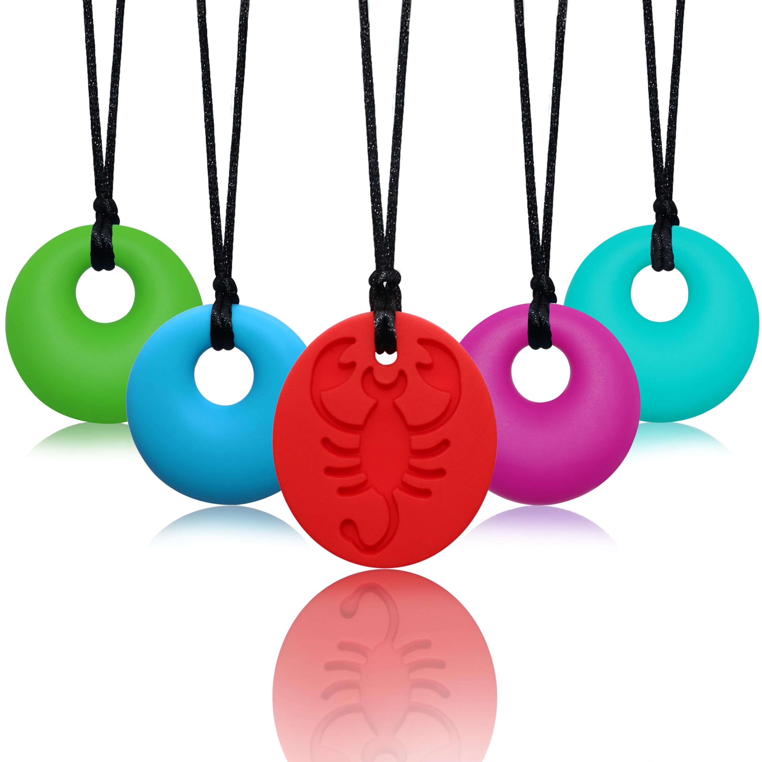 Amazon.com: Chew Necklaces for Sensory Kids, 5 Pack Chewy Necklace ...