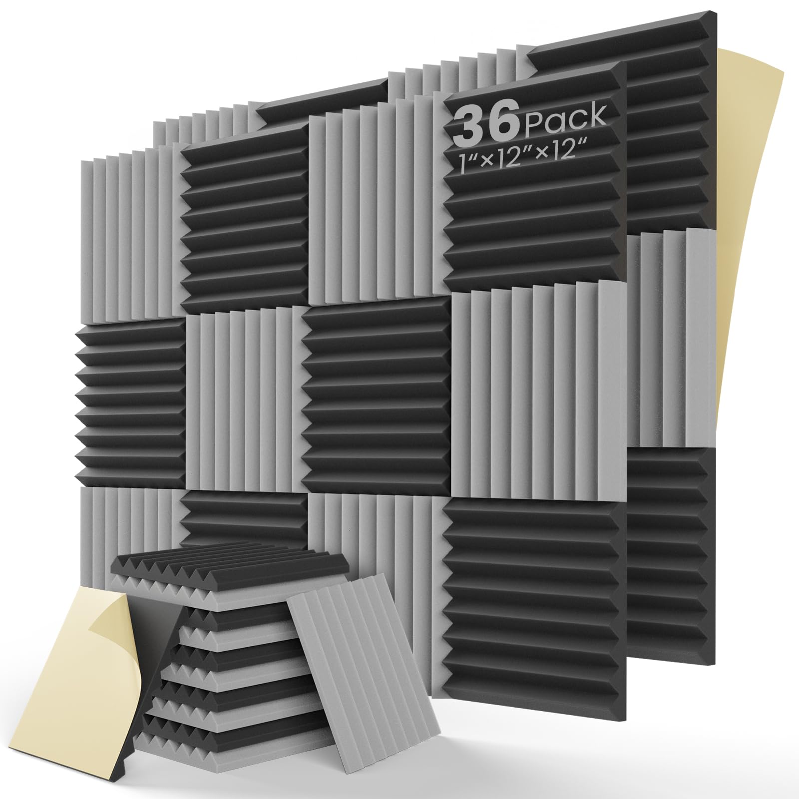 Amazon.com: Acoustic Panels Self-Adhesive LEIYER 36 pack Upgrade, 1" X ...